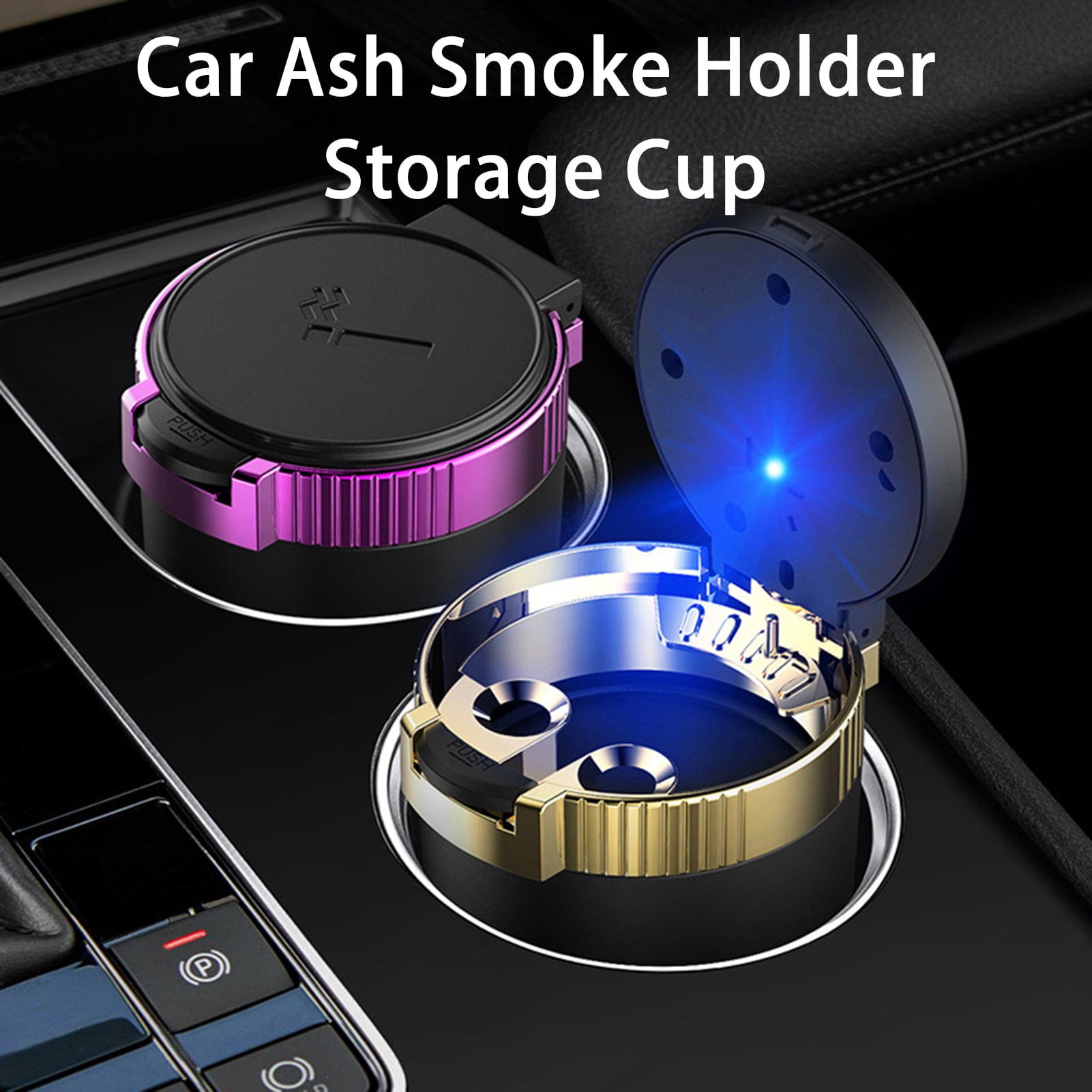 Washranp Car Ashtray,Auto Ashtray With LED Light Mini Car Trash Can ...