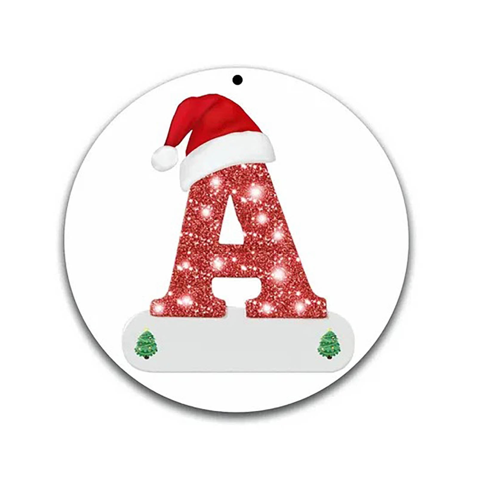 Washranp Christmas Initial with Red Hat Pendant,Personalized DIY ...