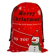 Walmart Large Reusable Drawstring Santa Sacks - 2 Pack Canvas Christmas ...