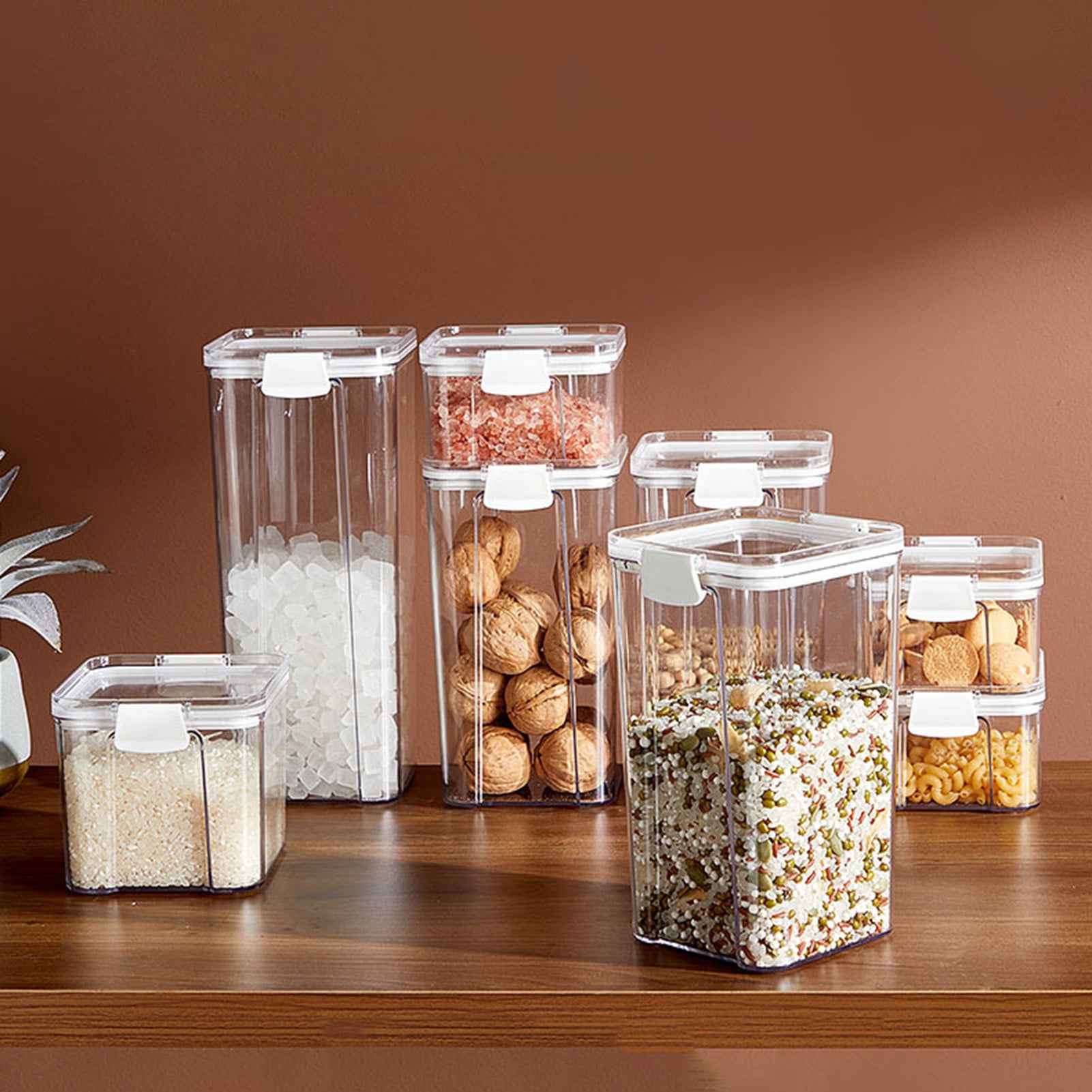 Washranp Clear Canister with Leakproof Lids,Airtight Food Storage ...