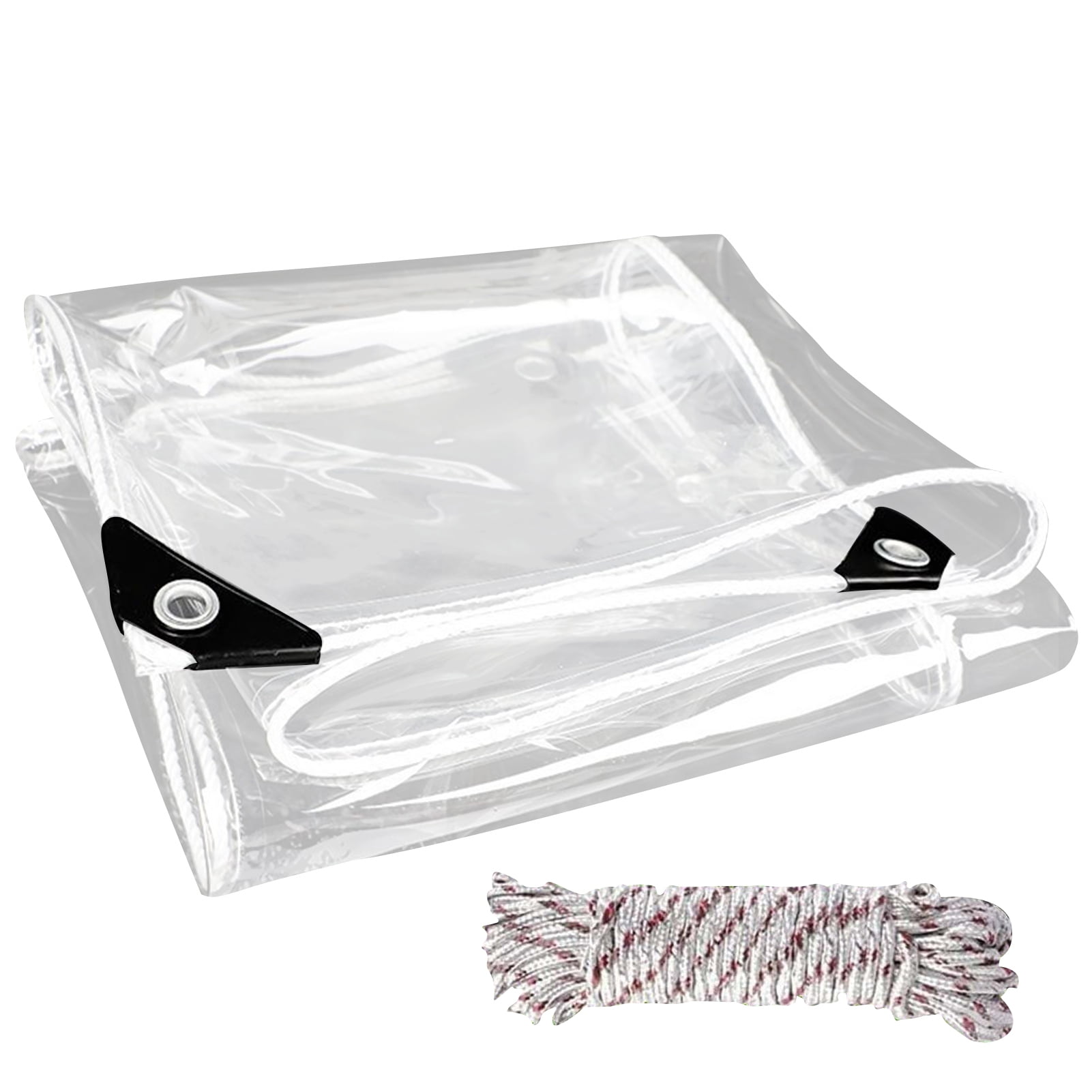 Washranp Clear Canopies Tarps with Rope,Heavy Duty PVC Waterproof Cloth ...