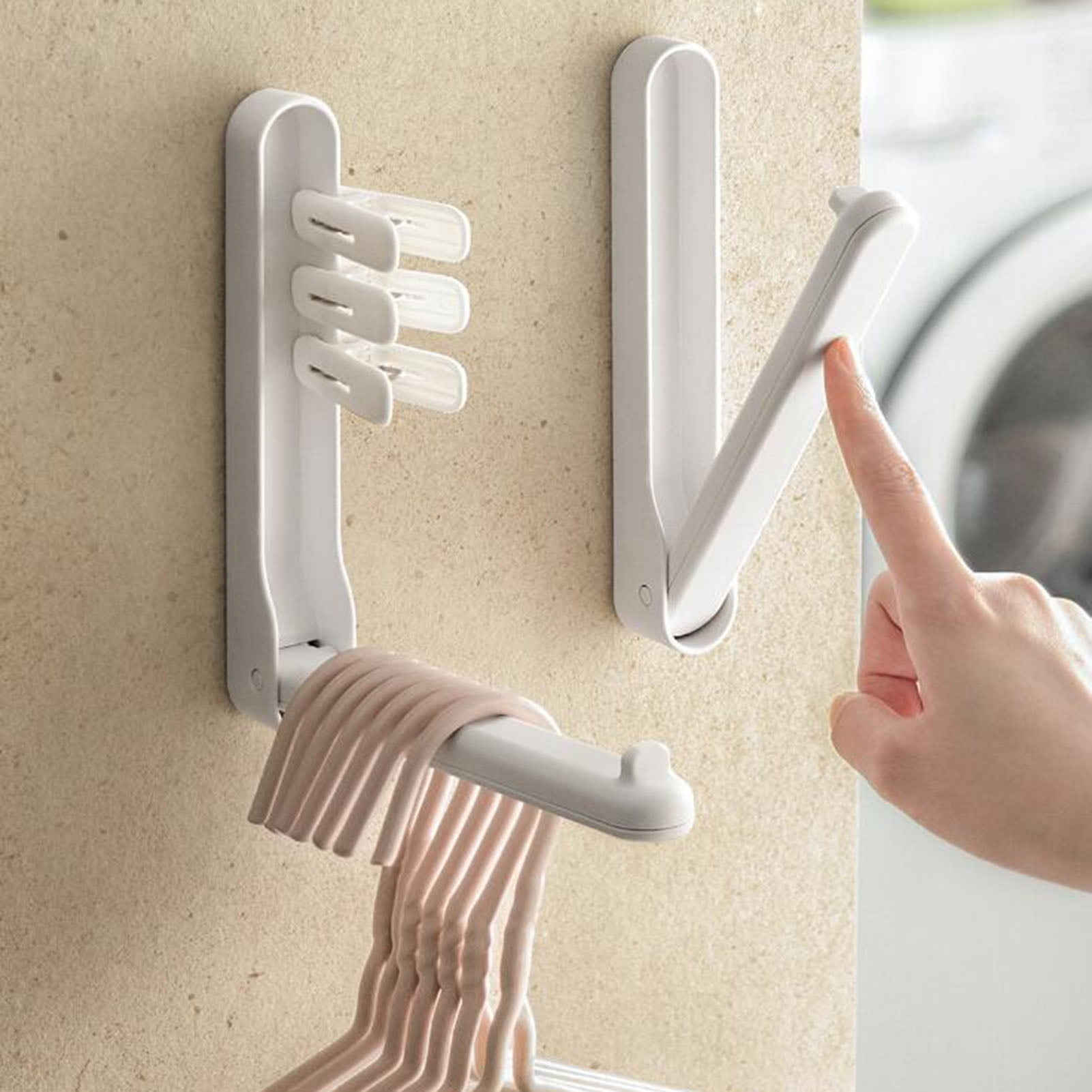 Washranp Clothes Hanger,Wall Mount Adhesive Folding Storage Rack ...