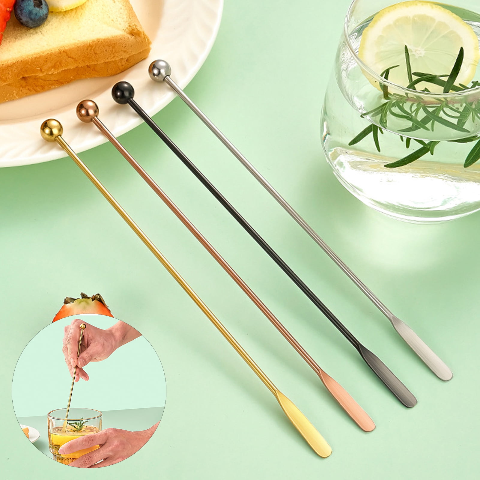 Washranp Coffee Spoons,304 Stainless Steel Long Handle Tea Stir Sticks ...