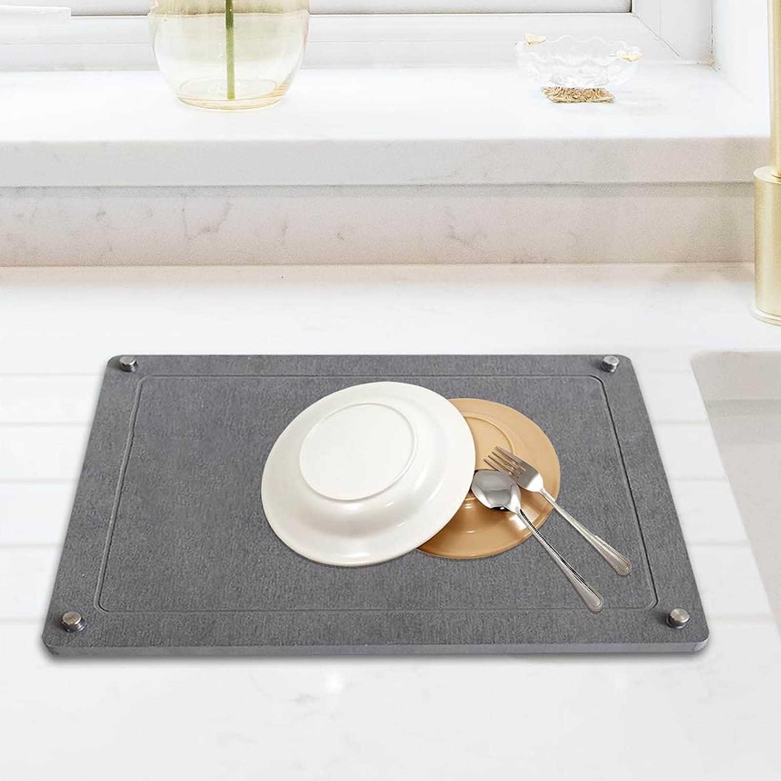 Washranp Diatom Mud Drying Mat, Non-slip Heat-resistant Counter Instant ...