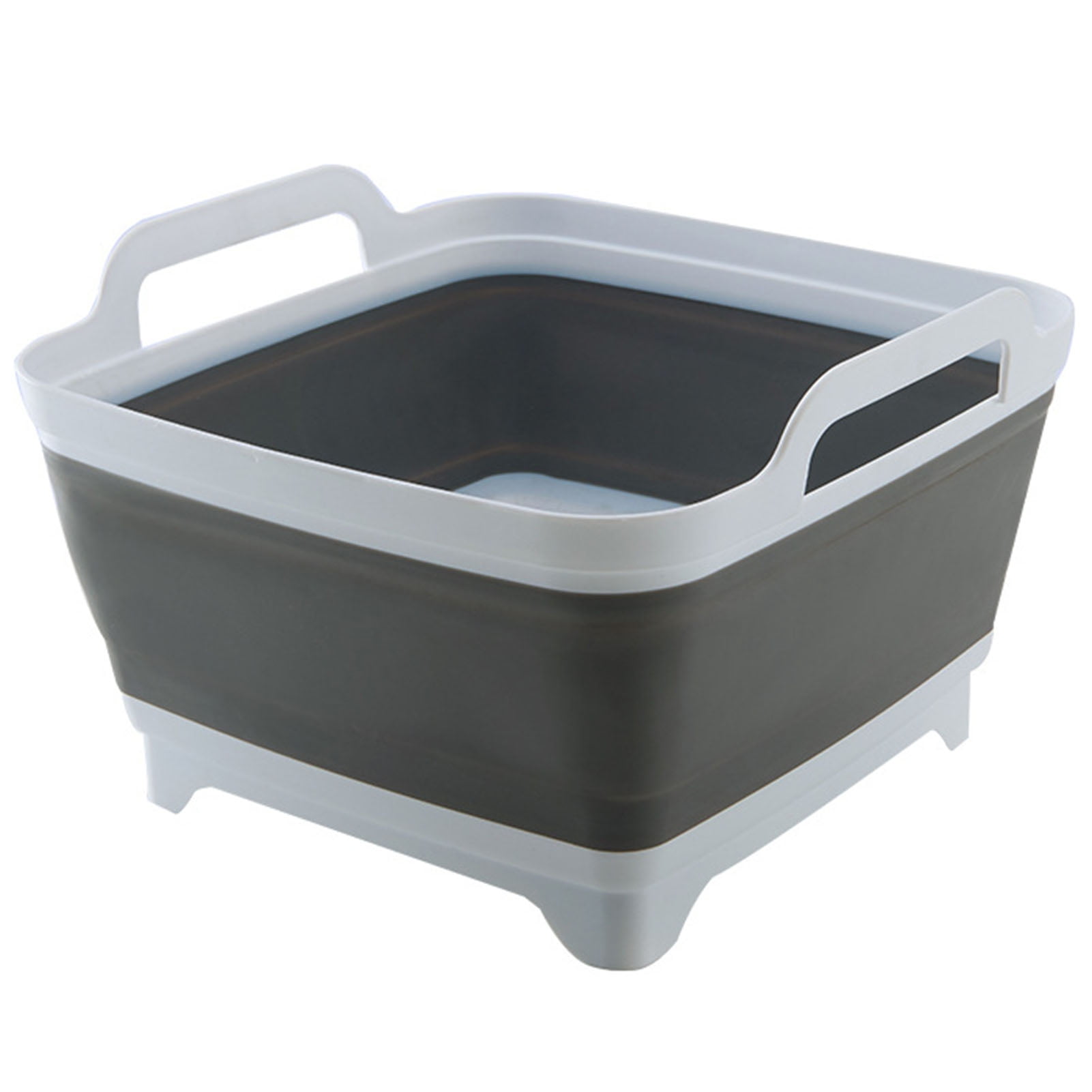 Washranp Dish Basin Collapsible with Drain Plug Carry Handles,Portable ...