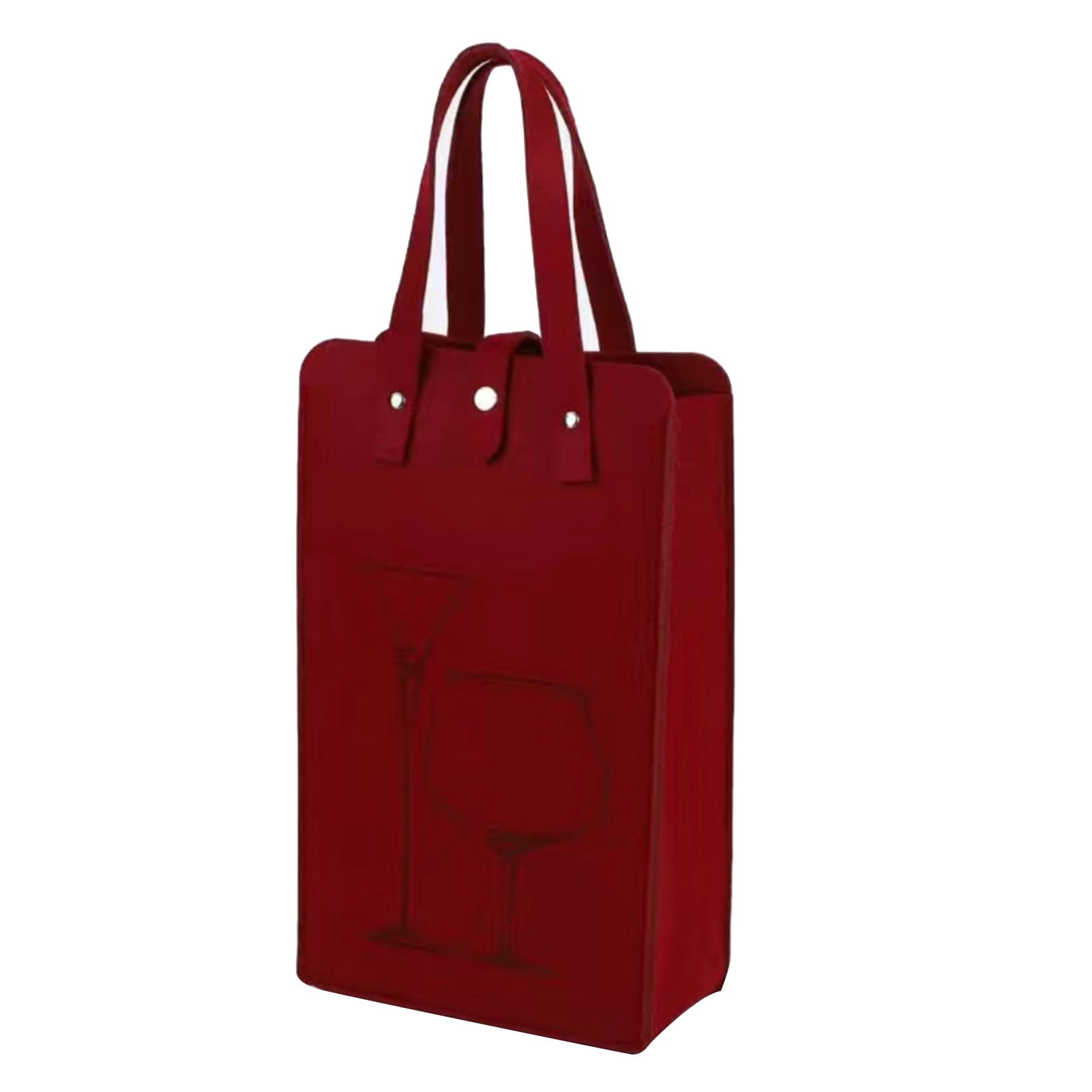 Washranp Double Bottle Reusable Wine Gift Bags,Solid Color Felt Wine ...