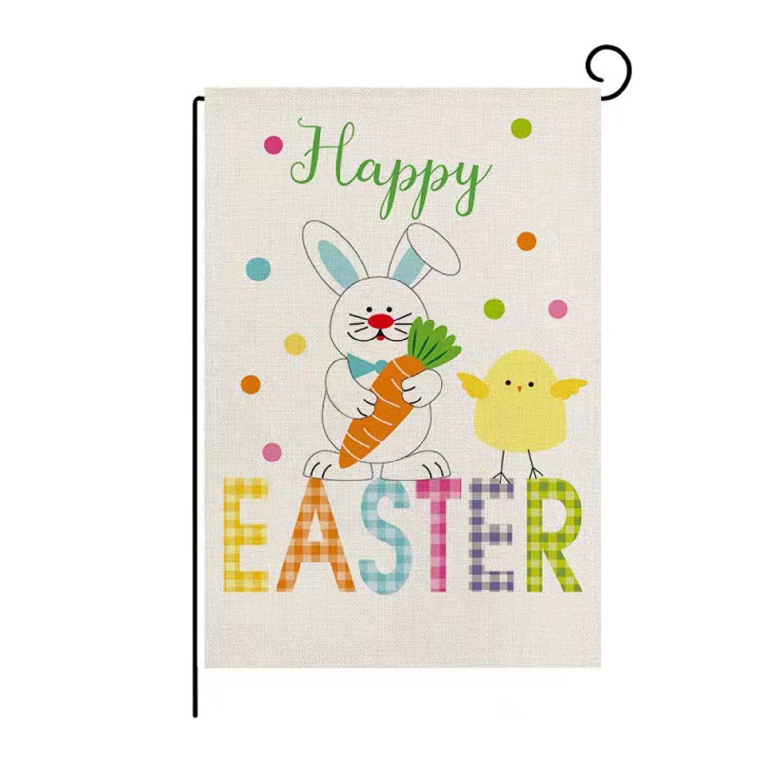 Washranp Easter Garden Flags,Welcome Bunny Easter Spring Double Sided ...