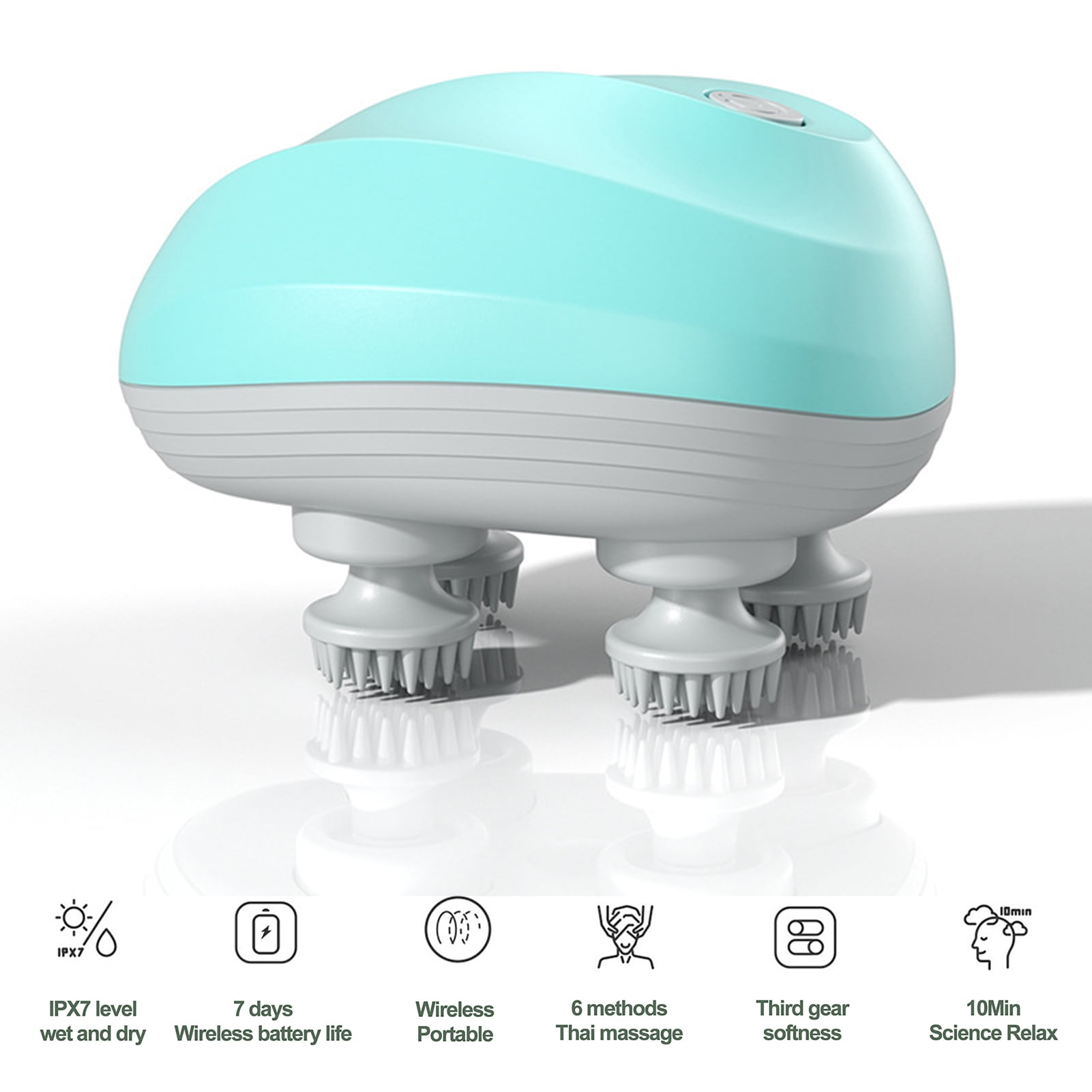 Washranp Electric Cat Head Massager,Waterproof Silicone Handheld ...