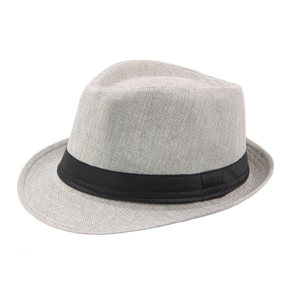 Washranp Fedora Straw Hat Solid Color Panama Wide Brim Sun Short Brim ...