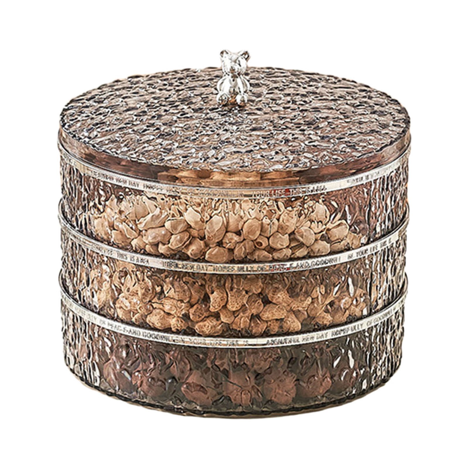 Washranp Handheld Dried Fruit Tray with Lid,Plastic Three-layer Sealed ...