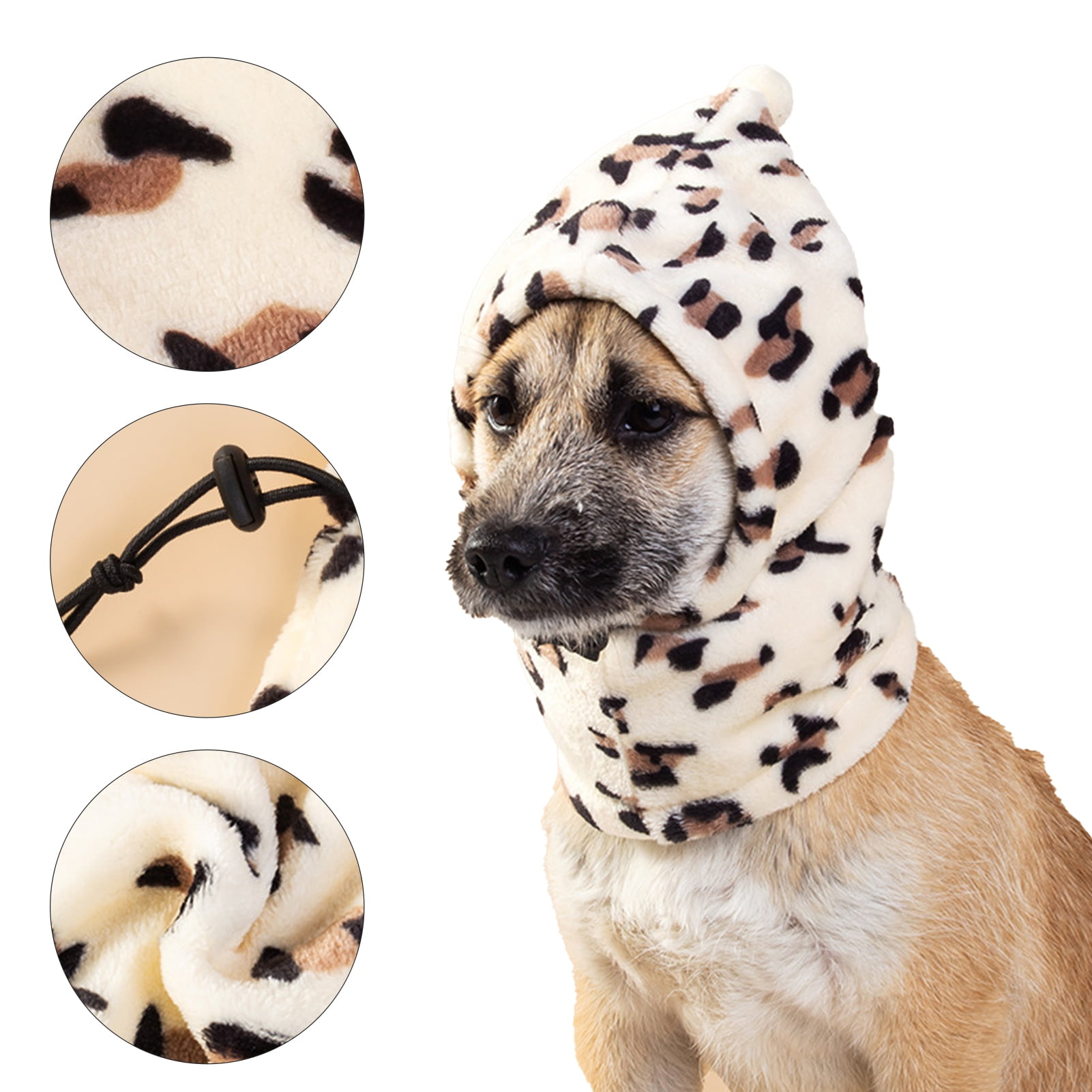Washranp Leopard Print Pet Hat with Neck Strap Adjustable,Soft ...