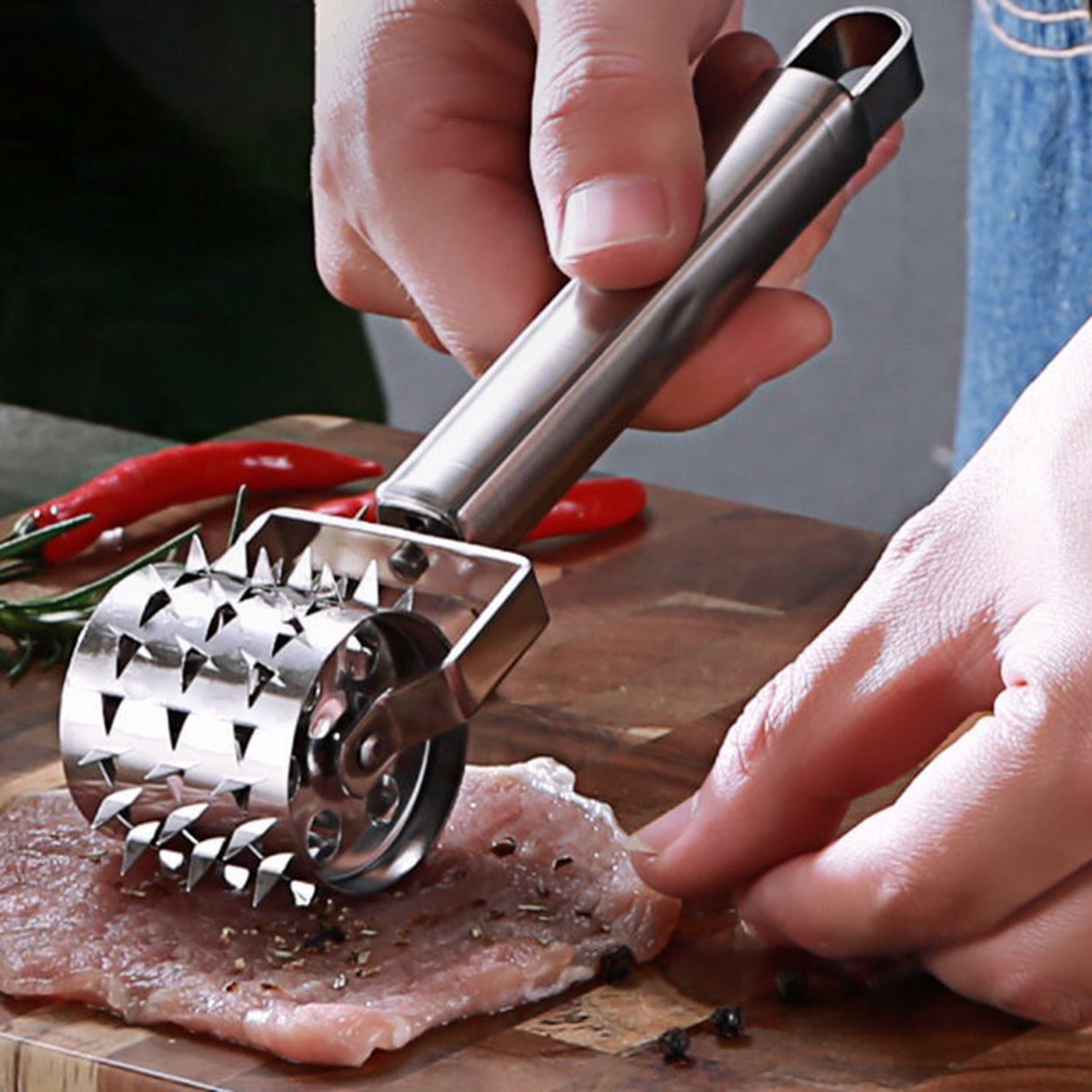 Washranp Meat Tenderizer Stainless Steel Heavy Duty Meat Tenderizer