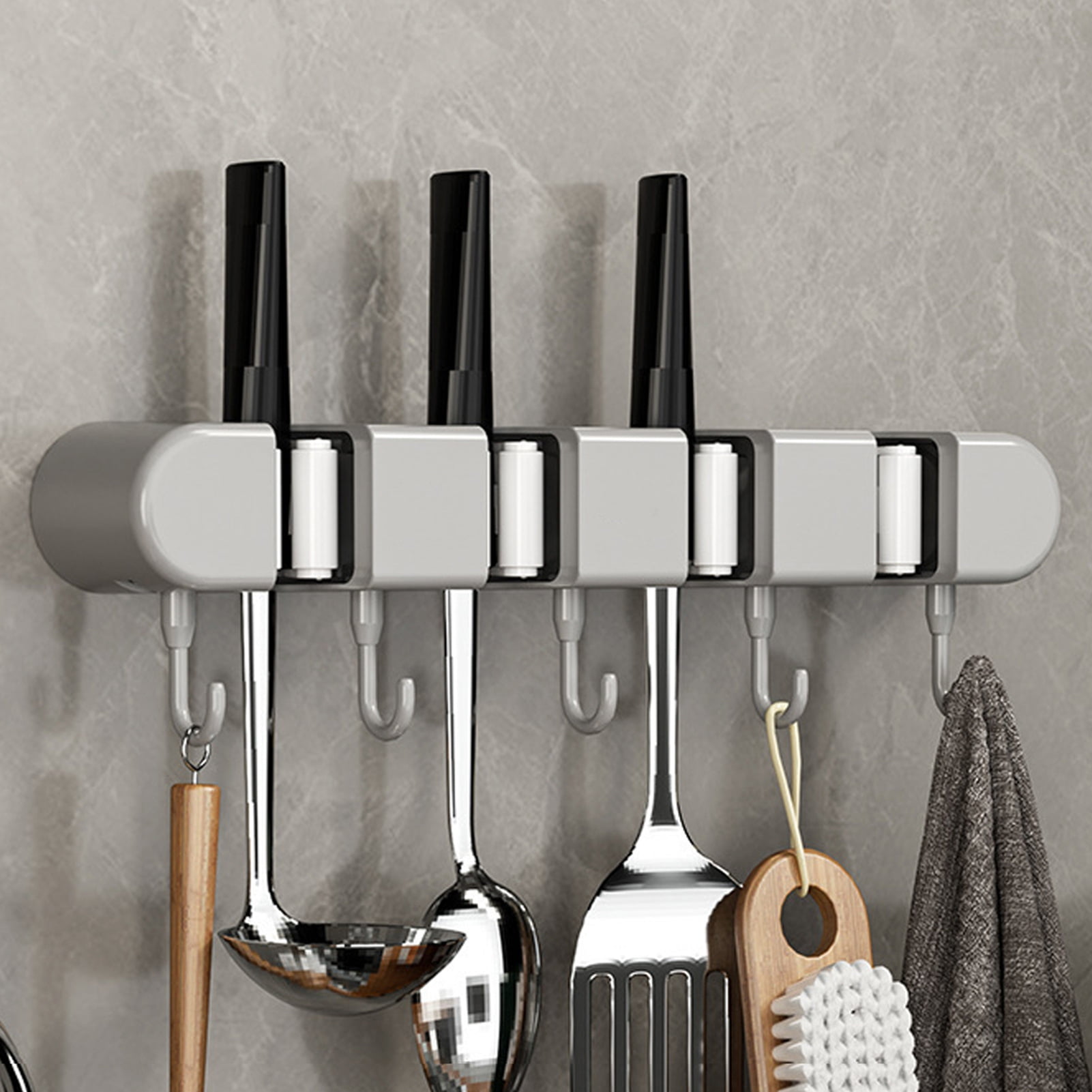 Washranp Mop Holder,Sturdy Space-Saving Wall Mounted Tools Hanger with ...