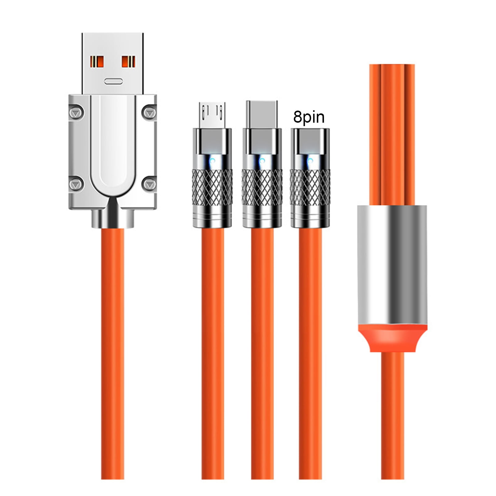 Washranp Multi USB Charging Cable 3 in 1 120W Fast Charger Cord ...