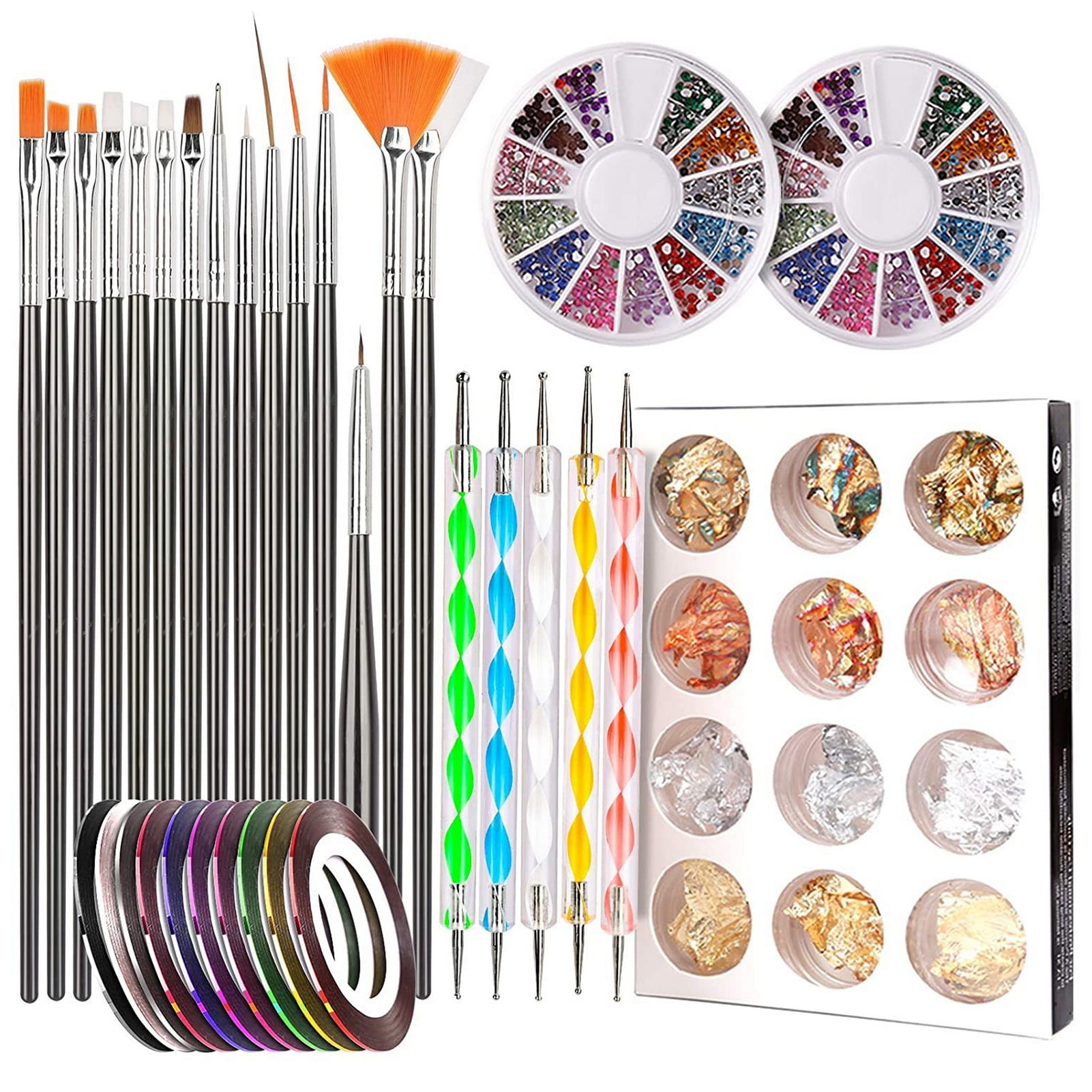 Washranp Nail Art Brushes Set,Plastic Professional DIY Manicure Art ...
