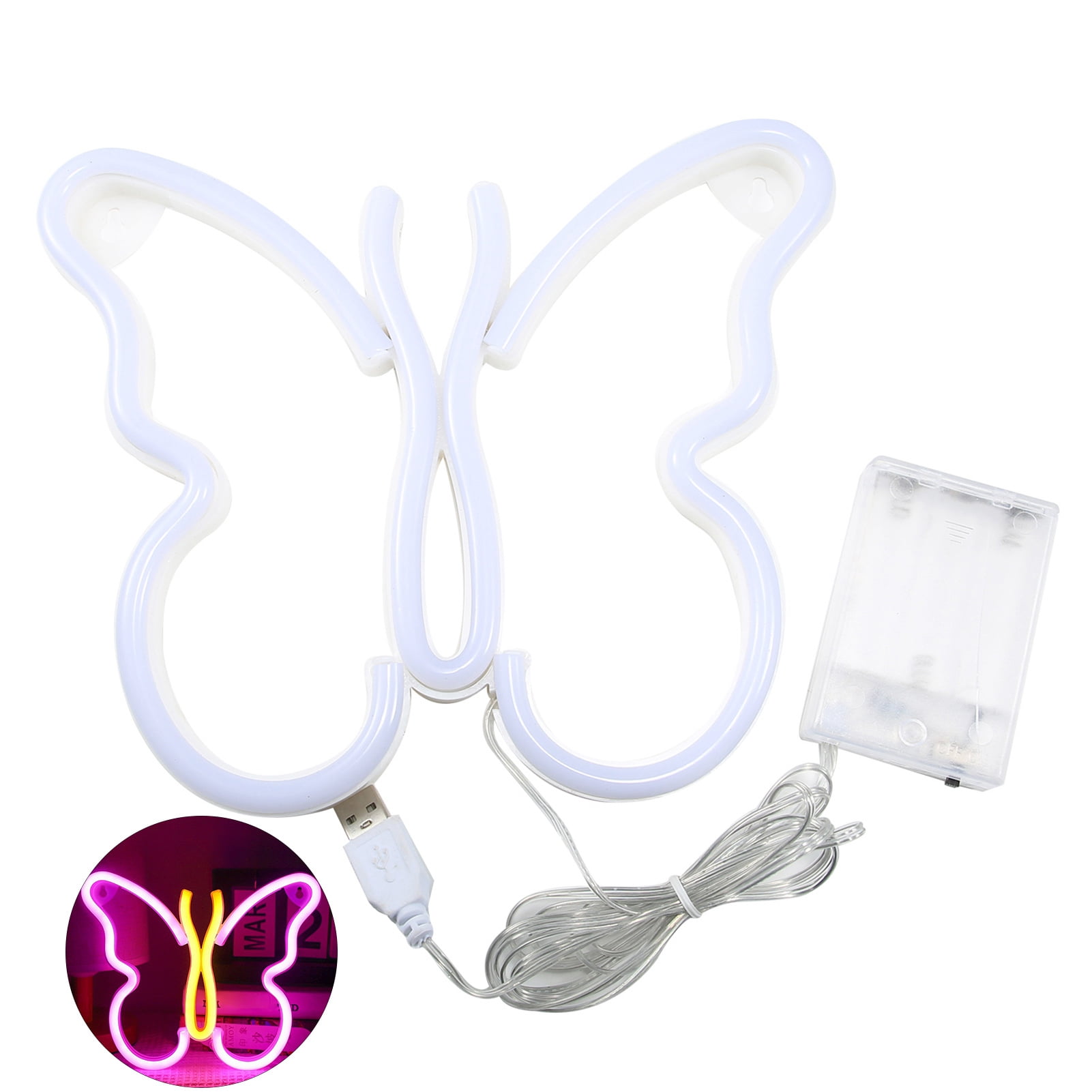 Washranp Neon Signs Lamp,USB/Battery Operated Colorful Butterfly Neon ...