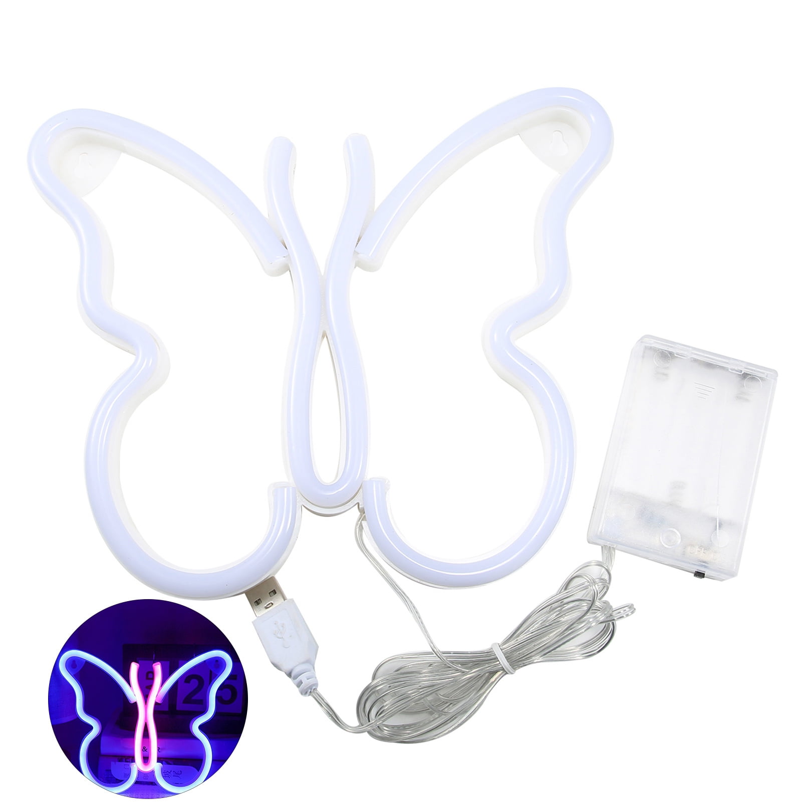 Washranp Neon Signs Lamp,USB/Battery Operated Colorful Butterfly Neon ...