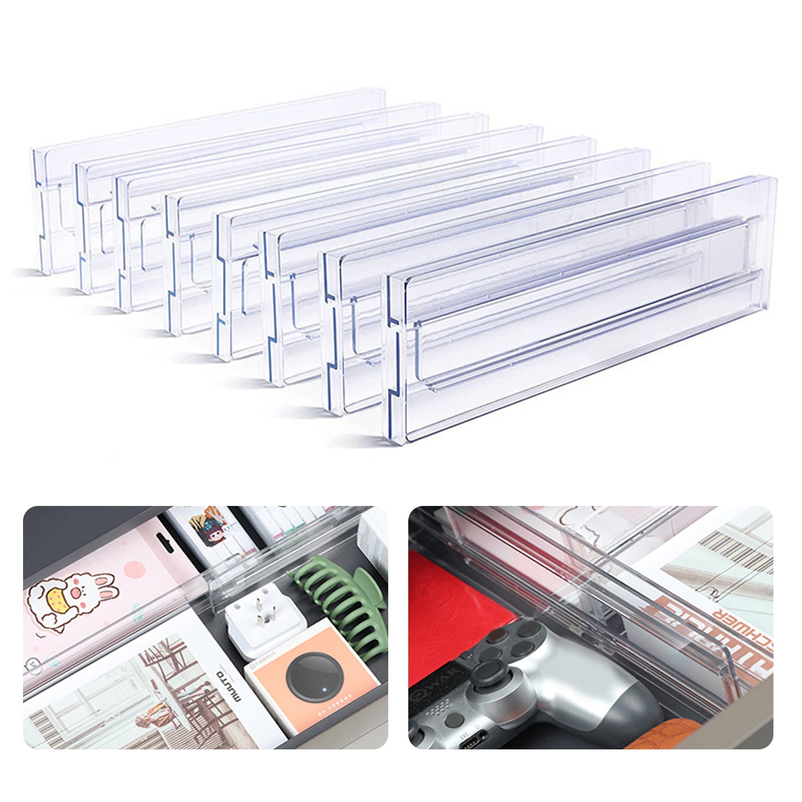 Washranp Non-Slip Clear Drawer Dividers Organizer - Walmart.com