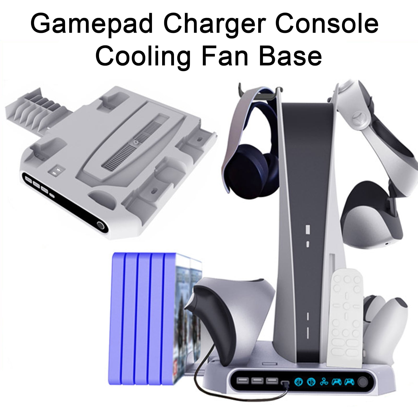 Washranp PS5 Console Rapid Cooling Stand with Headset Hook ...