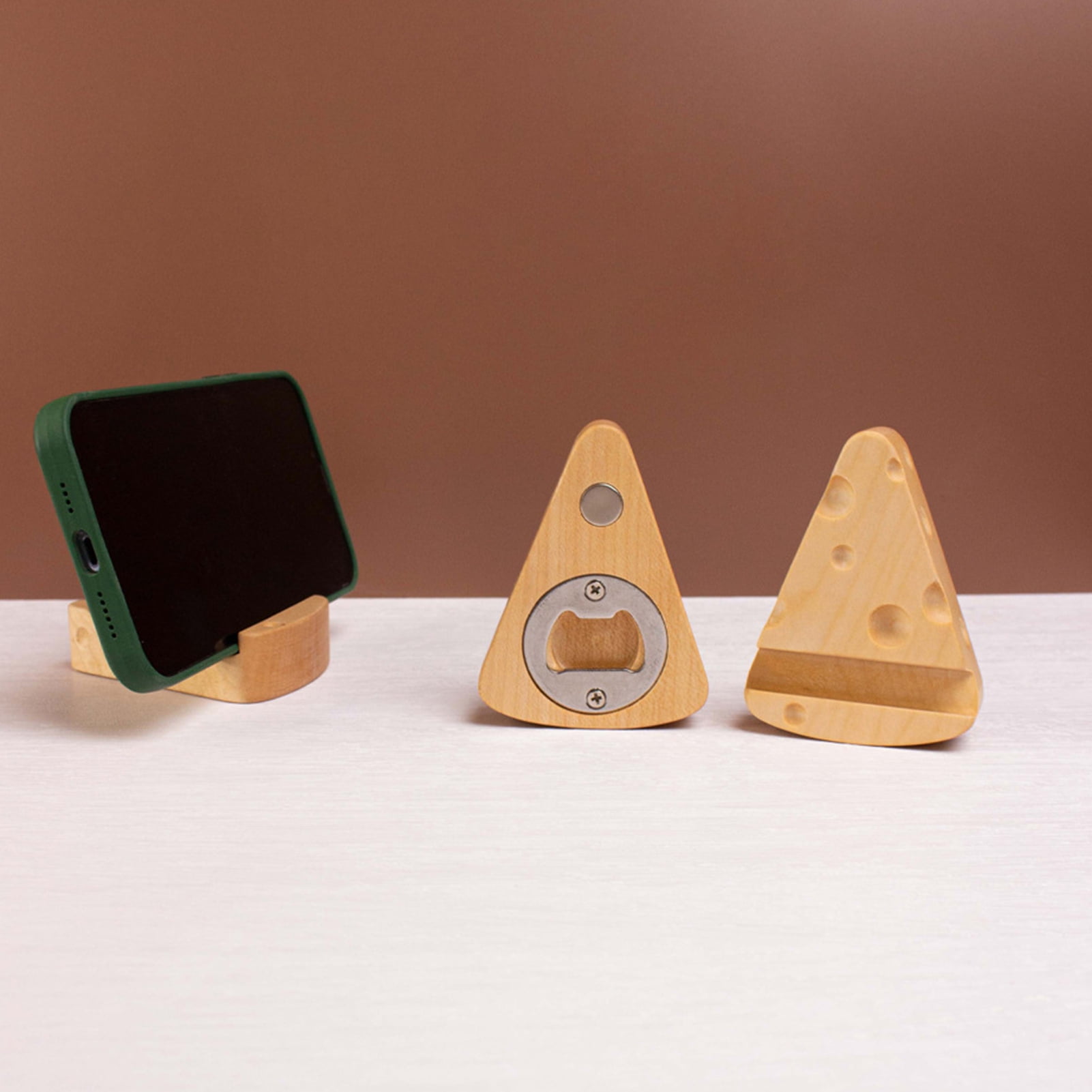 Washranp Phone Stand,Wooden Cheese Shape Phone Holder Portable Magnetic ...