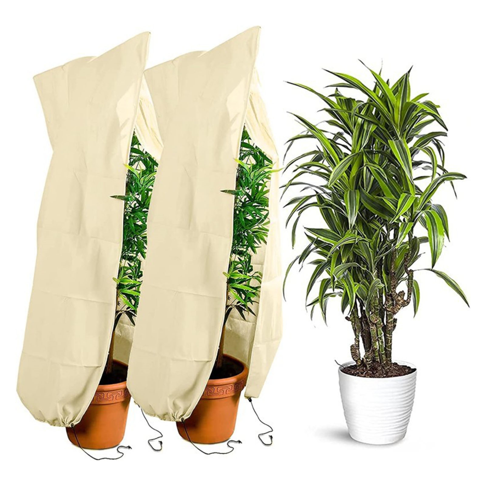 Washranp Plant Covers Freeze with Drawstring Zipper Reusable Non woven ...