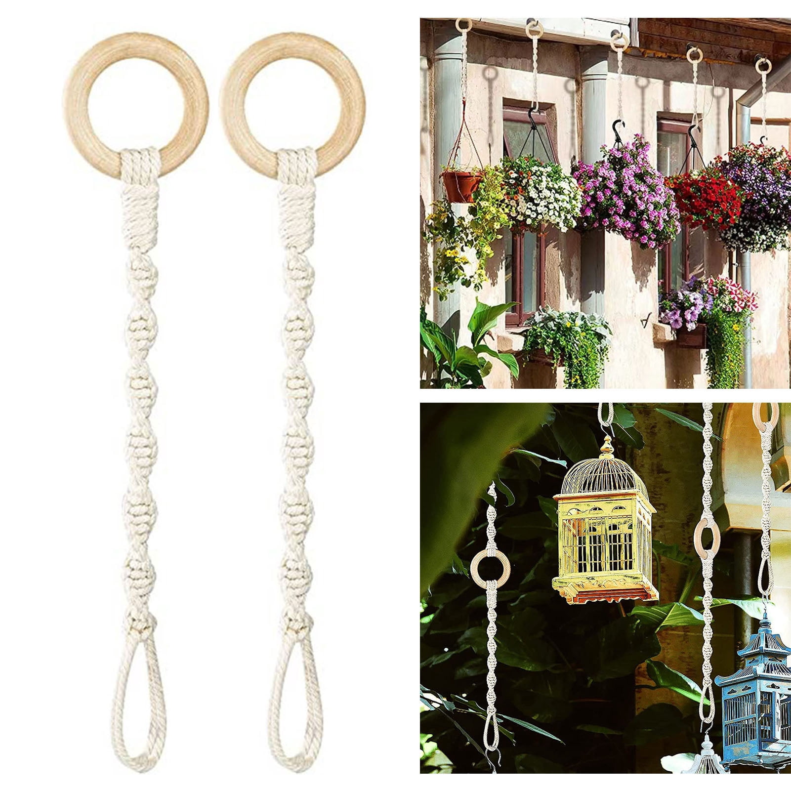 Washranp Plant Hanger Extenders,Cotton Linen Thickened Durable Rope ...