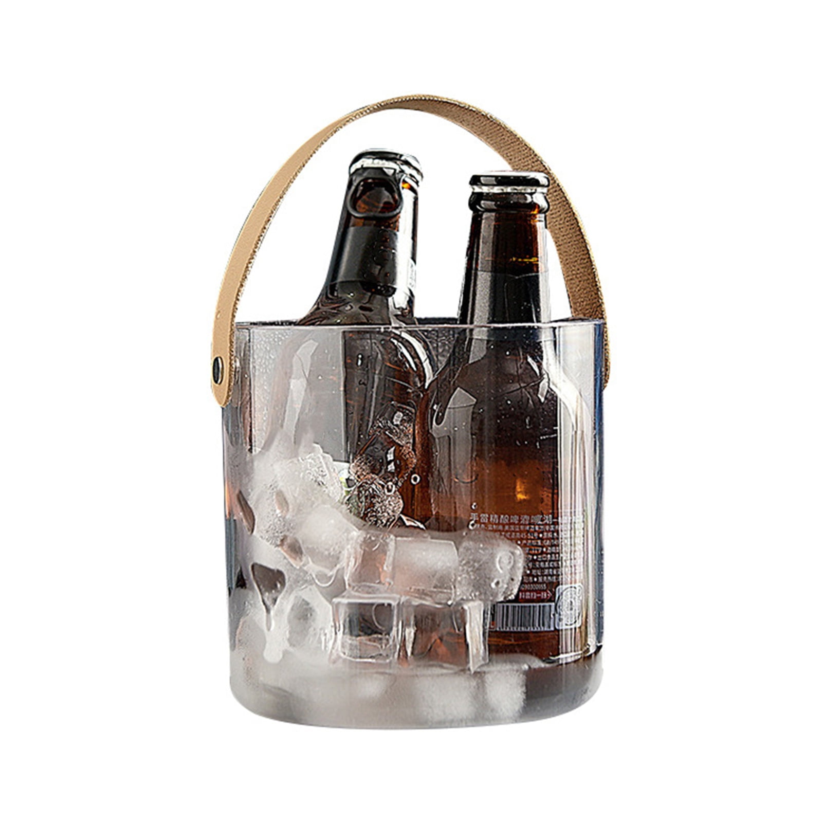 Washranp Plastic Clear Ice Bucket with Handle,Wine Bucket Party ...