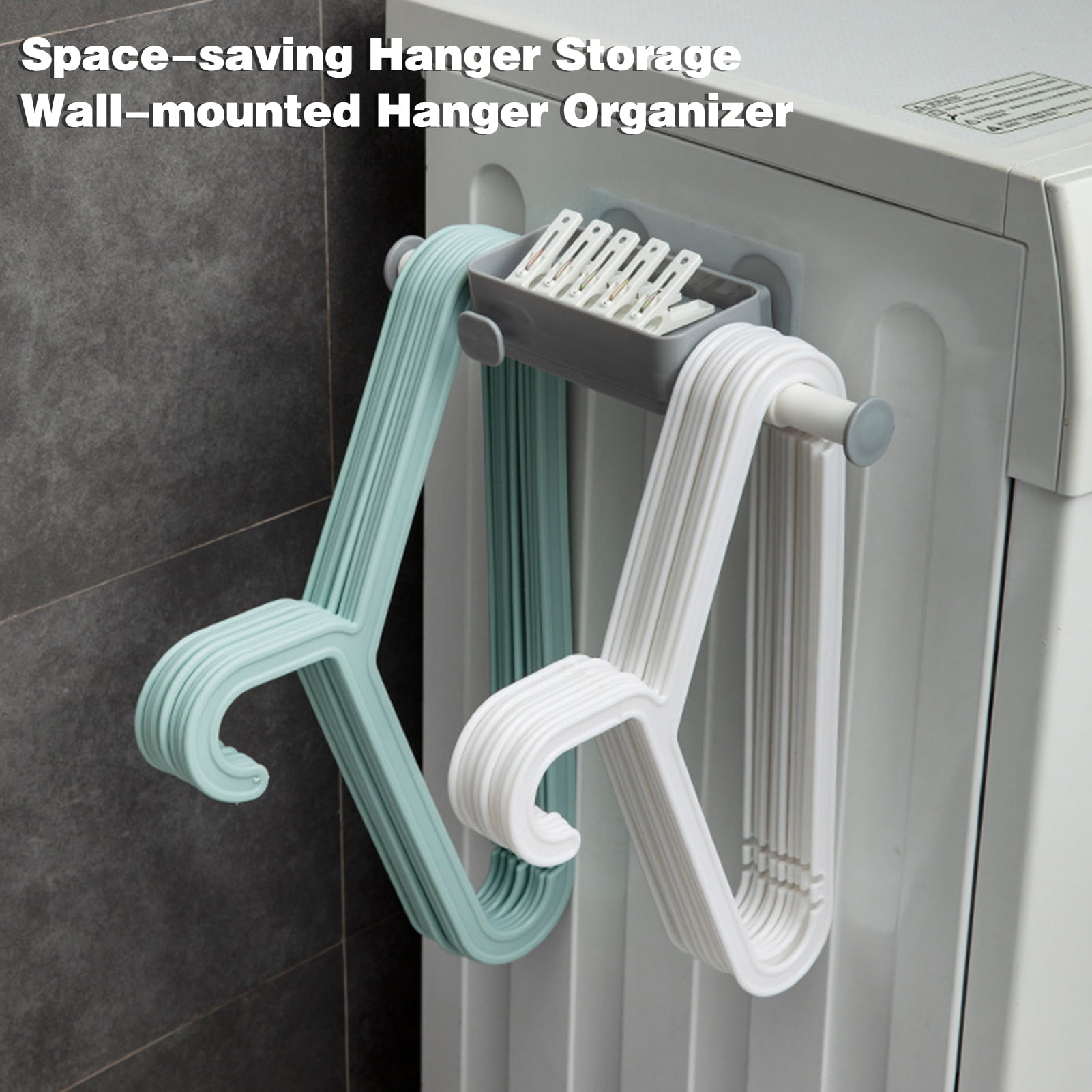 Washranp Plastic Clothes Hanger Storage Rack,Retractable Space Saving ...