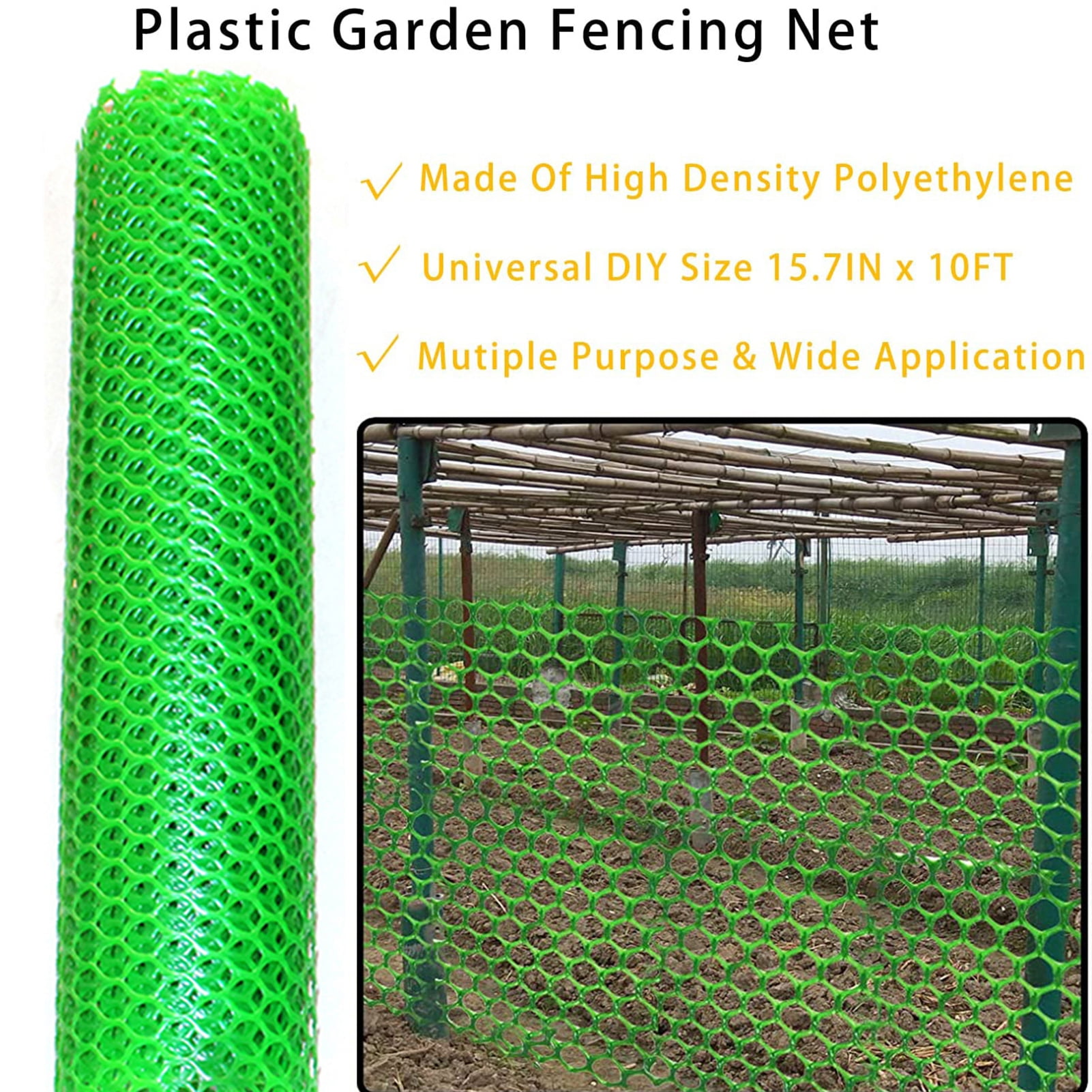 Washranp Plastic Poultry Chicken Wire Fencing,500gsm Hexagonal Hole DIY ...