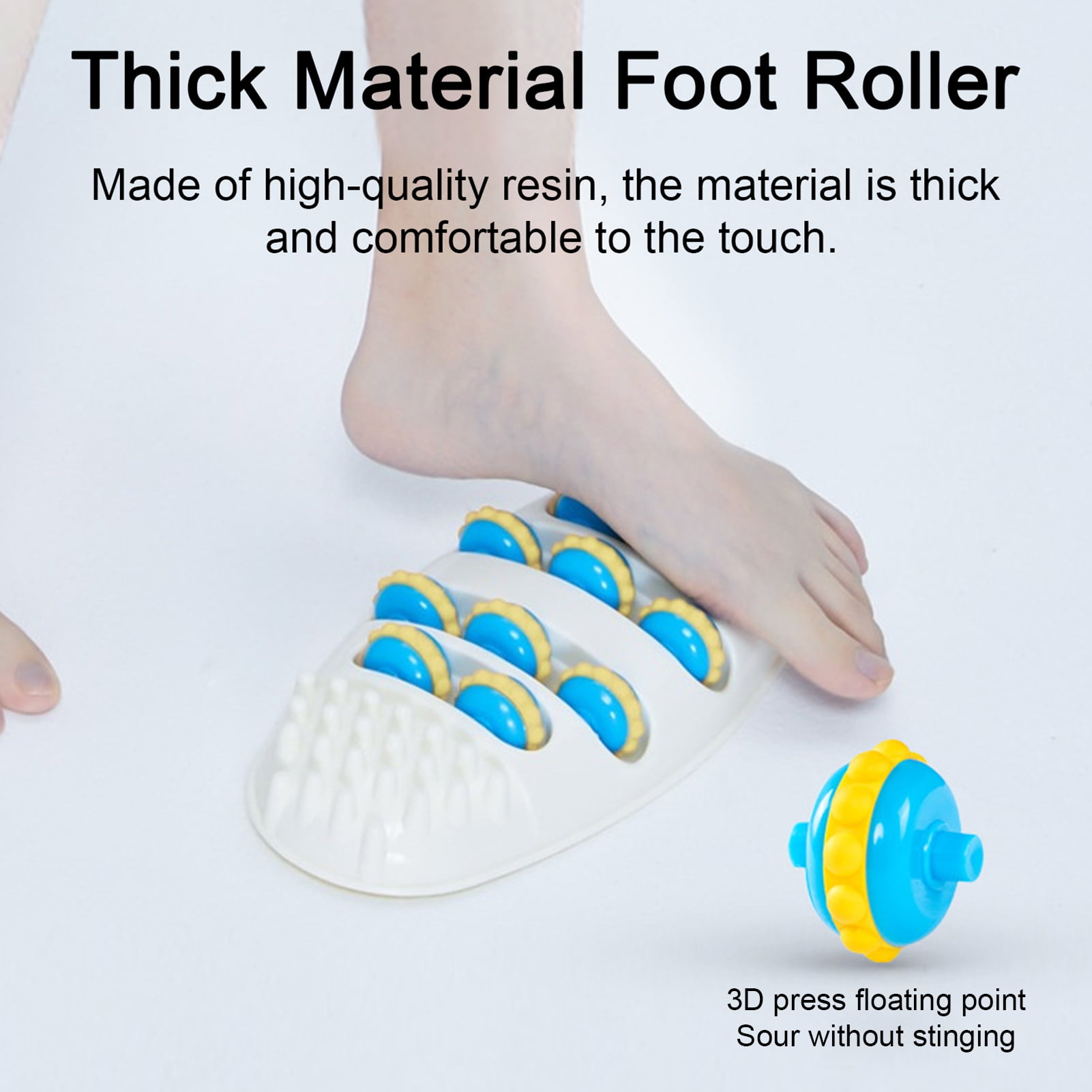 Washranp Portable Oval Foot Soles 4-Rows Roller Foot Massager Manual ...