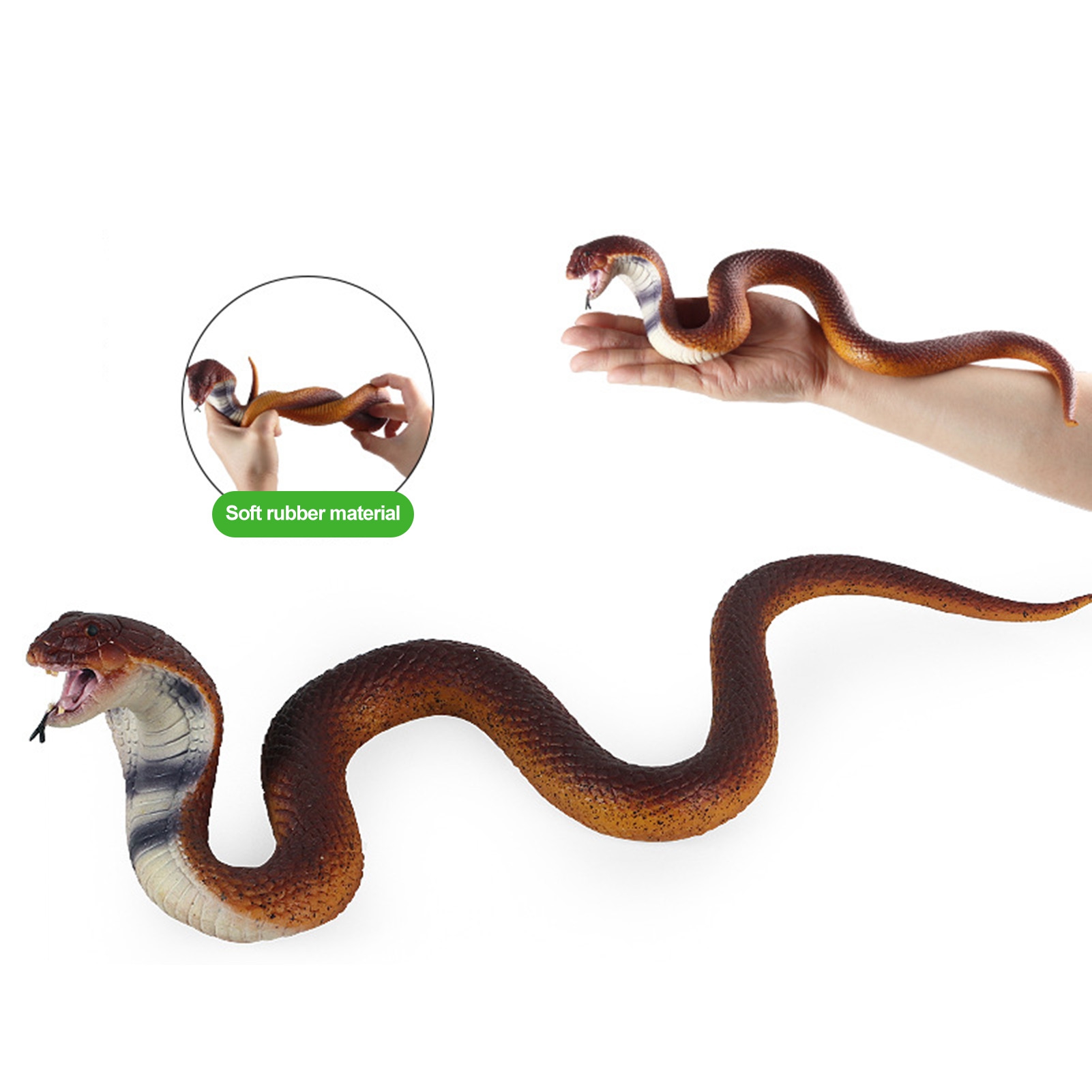 Washranp Realistic Fake Snakes Toy,Soft TPR Snake Figure Garden Snake ...