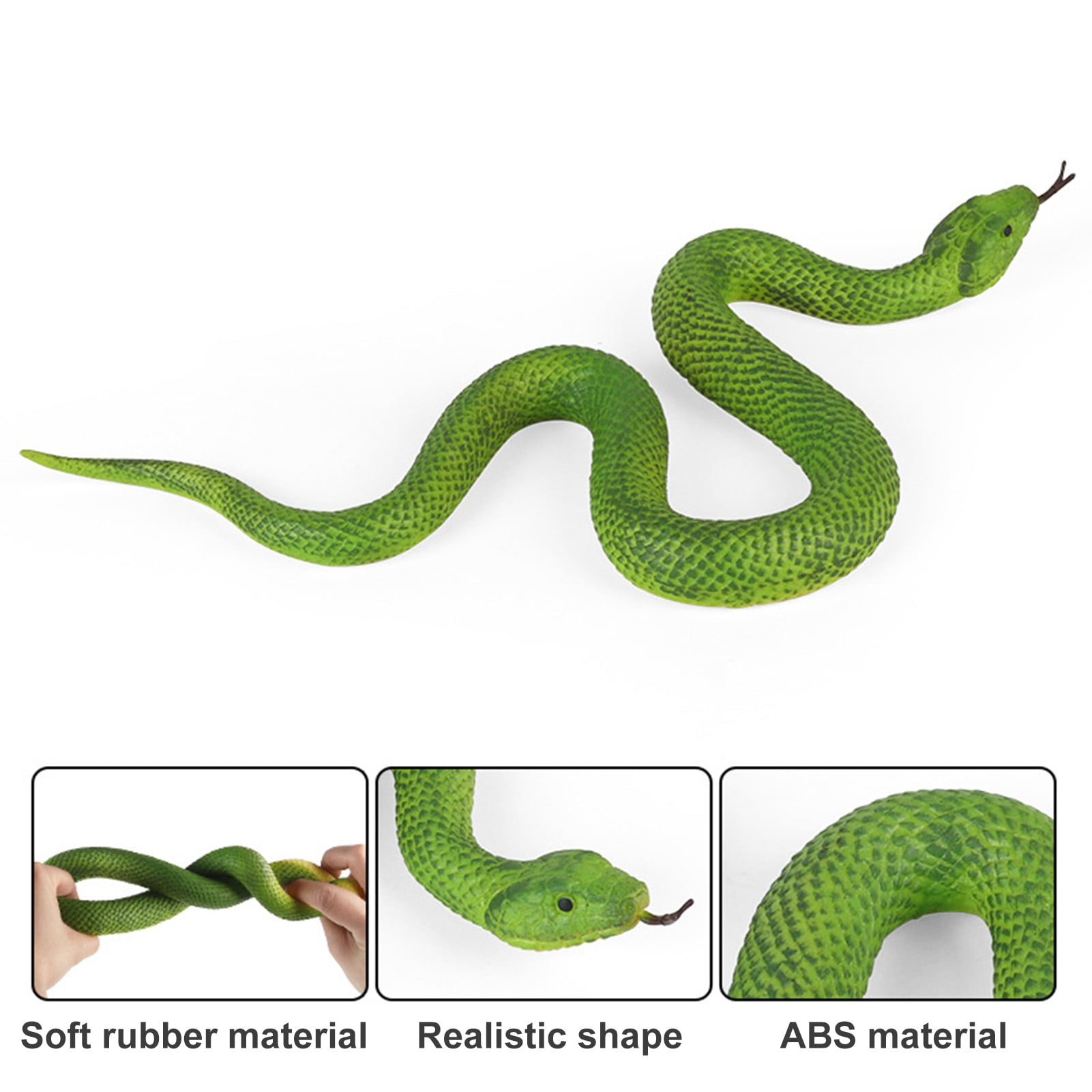Washranp Realistic Fake Snakes Toy,Soft TPR Snake Figure Garden Snake ...