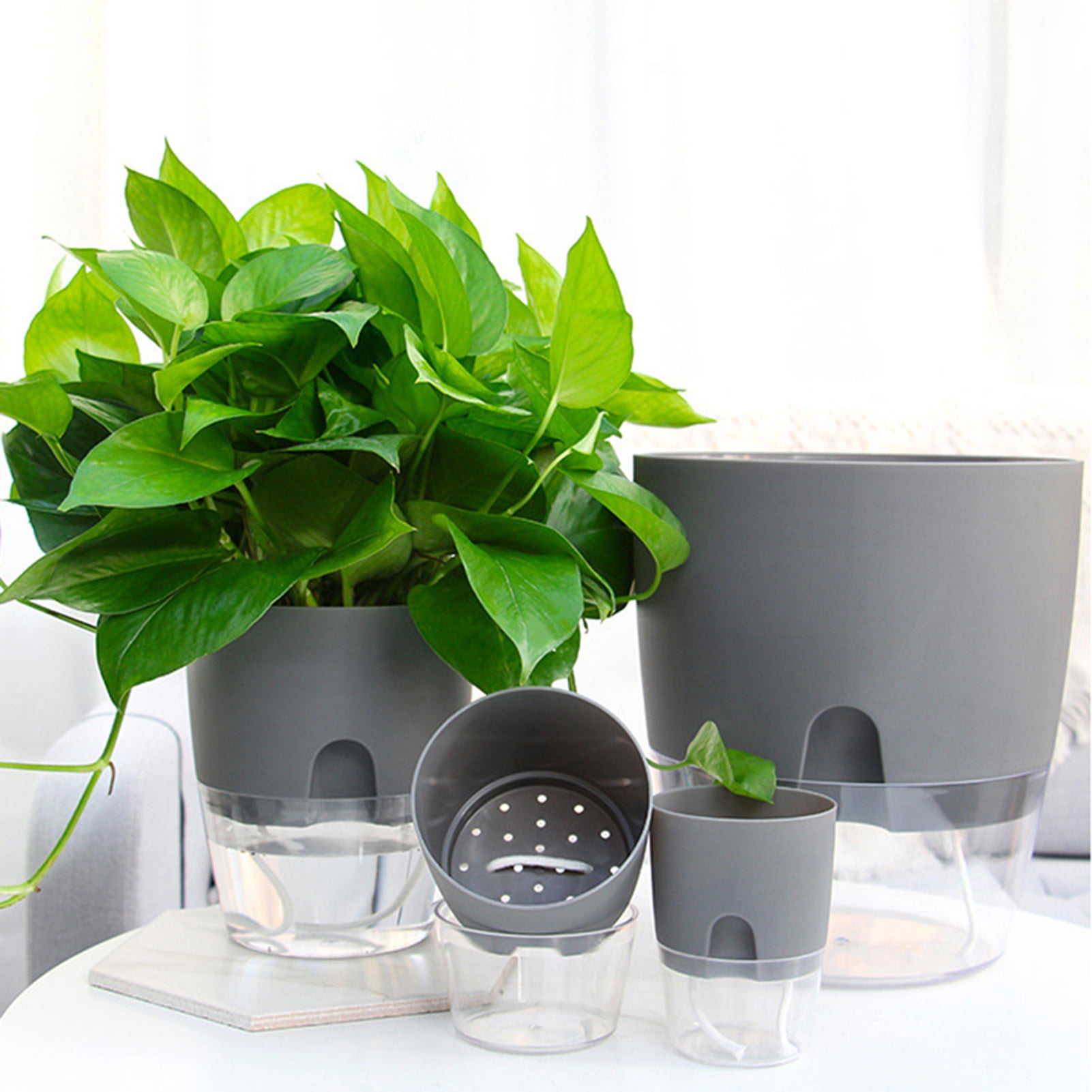 Washranp Self Watering Pots for Indoor Plants,Double Layer Water ...