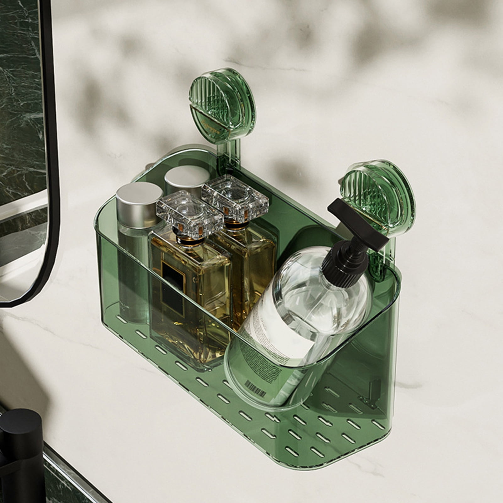 Washranp Shower Caddy with Suction Cups,Plastic Heavy Duty Drill-Free ...