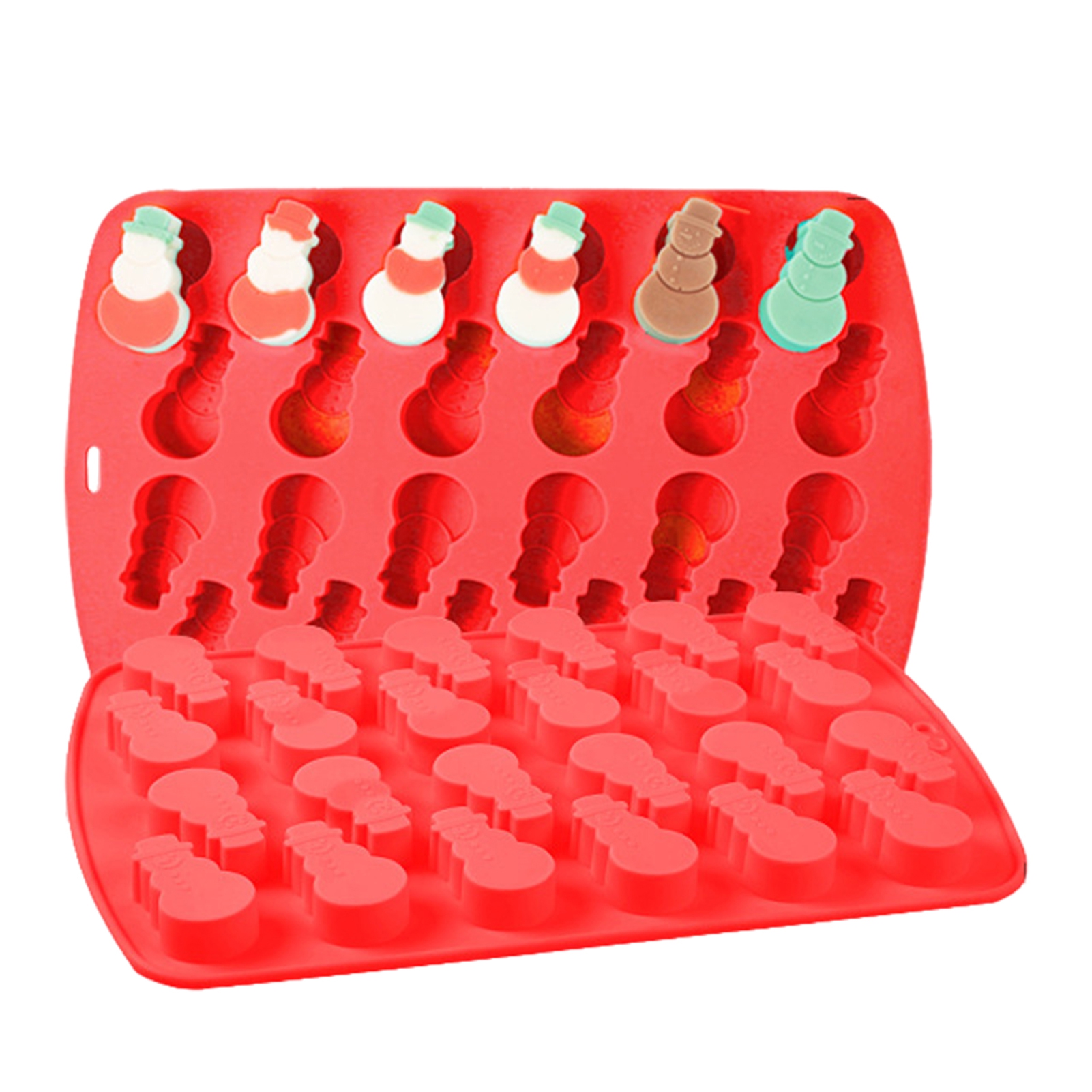 Washranp Silicone Christmas Chocolate Molds,24-Cavities Snowflake ...