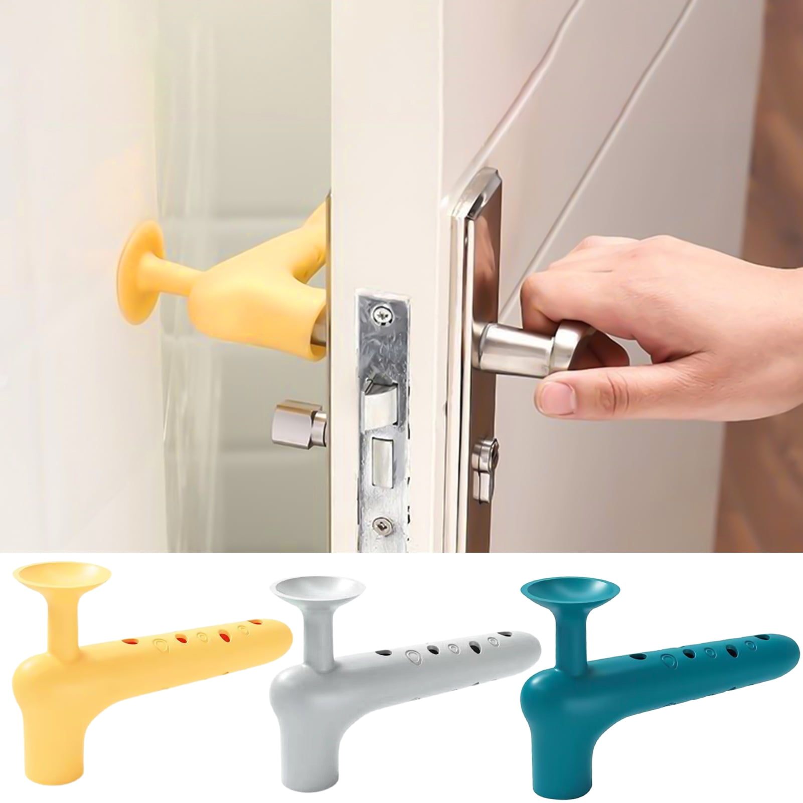 Washranp Silicone Door Stoppers with Handle,Waterproof Soft Suction Cup ...