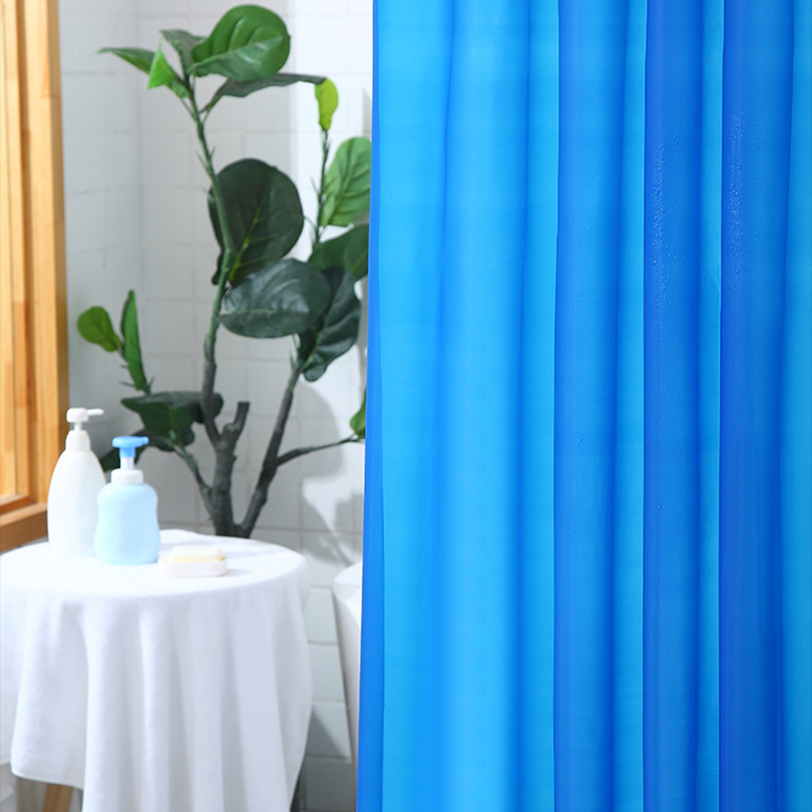 Washranp Solid Color Shower Curtain,Tear-resistant No Fading Snap ...