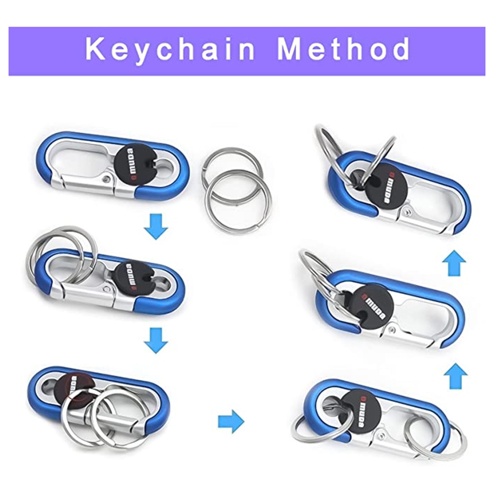 Washranp Stainless Steel Carabiner Keychains,Heavy Duty Zinc Alloy Anti ...