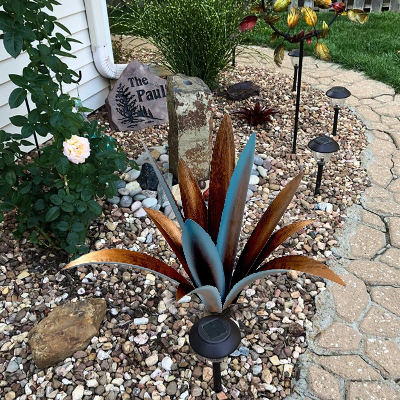 Washranp Tequila Cactus Sculpture,Rustic Metal Plant Figurines for ...