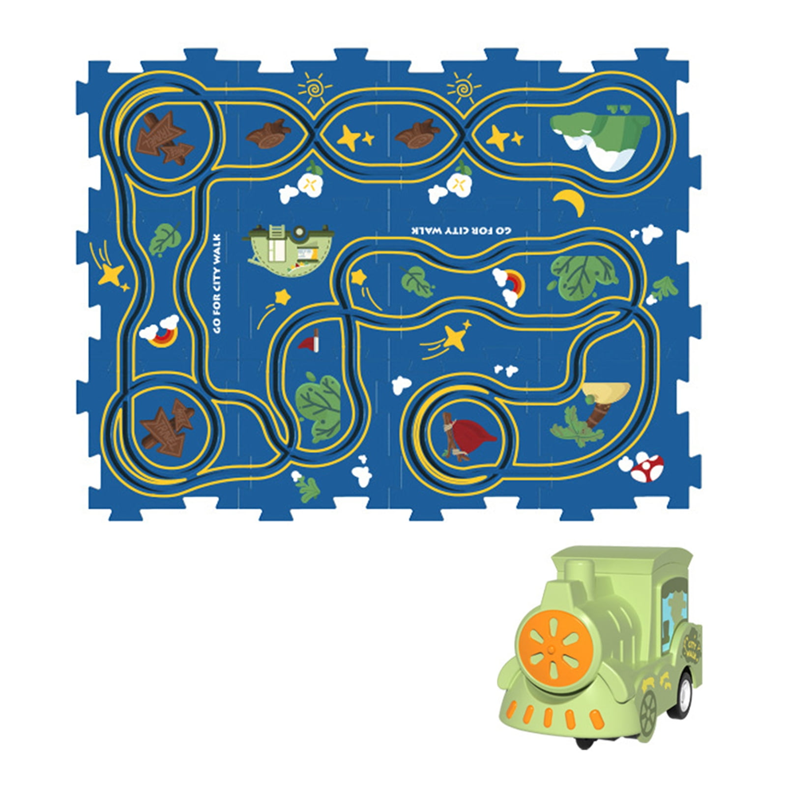 Washranp Toddler Puzzles Track Car Play Set,Plastic Puzzle DIY ...