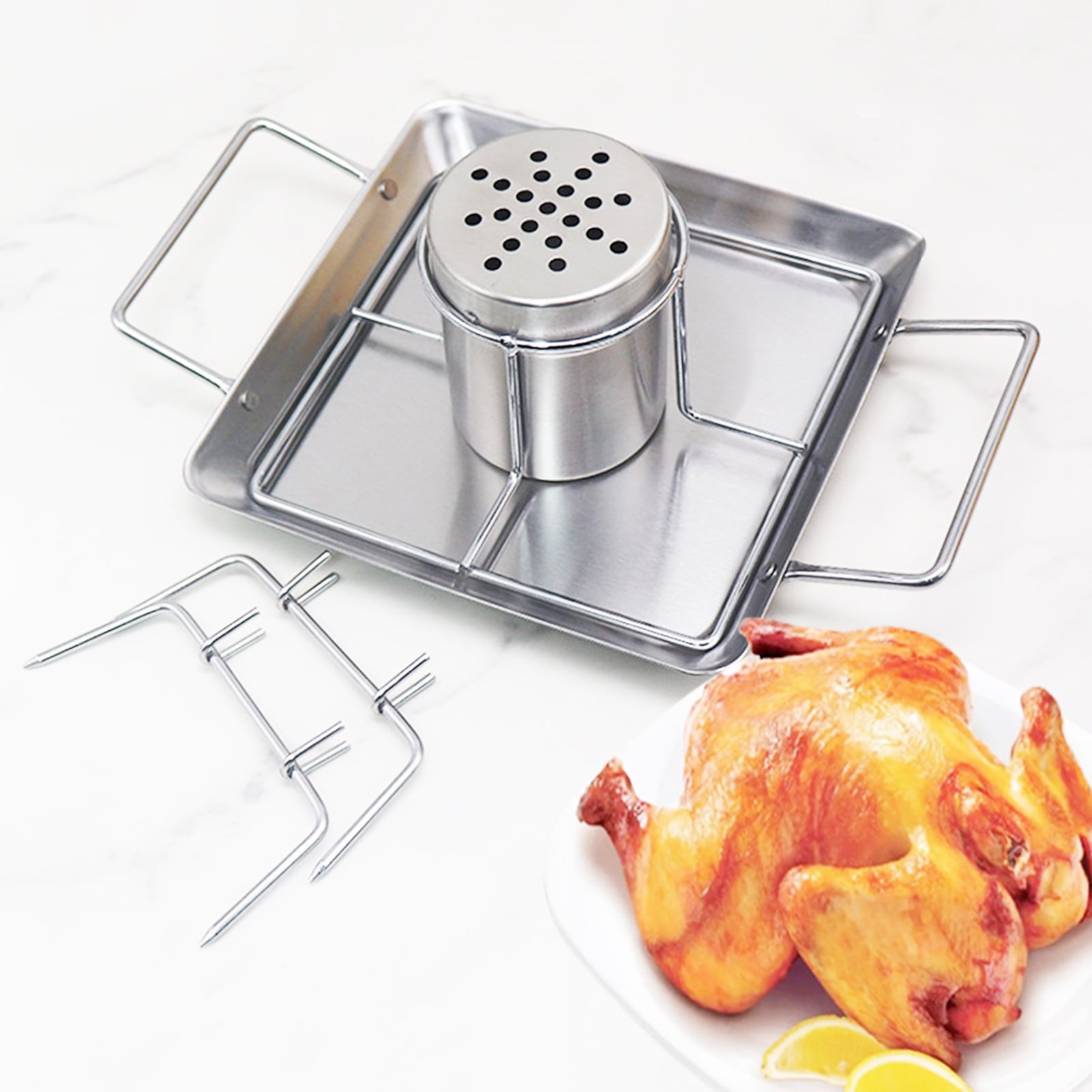 Washranp Turkey Roast Rack,Stainless Steel BBQ Beer Can Chicken Holder ...