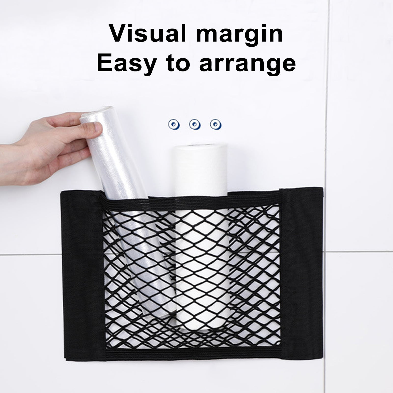 Washranp Universal Car Pouch Mesh with Fastener Tape,Black Ceiling ...