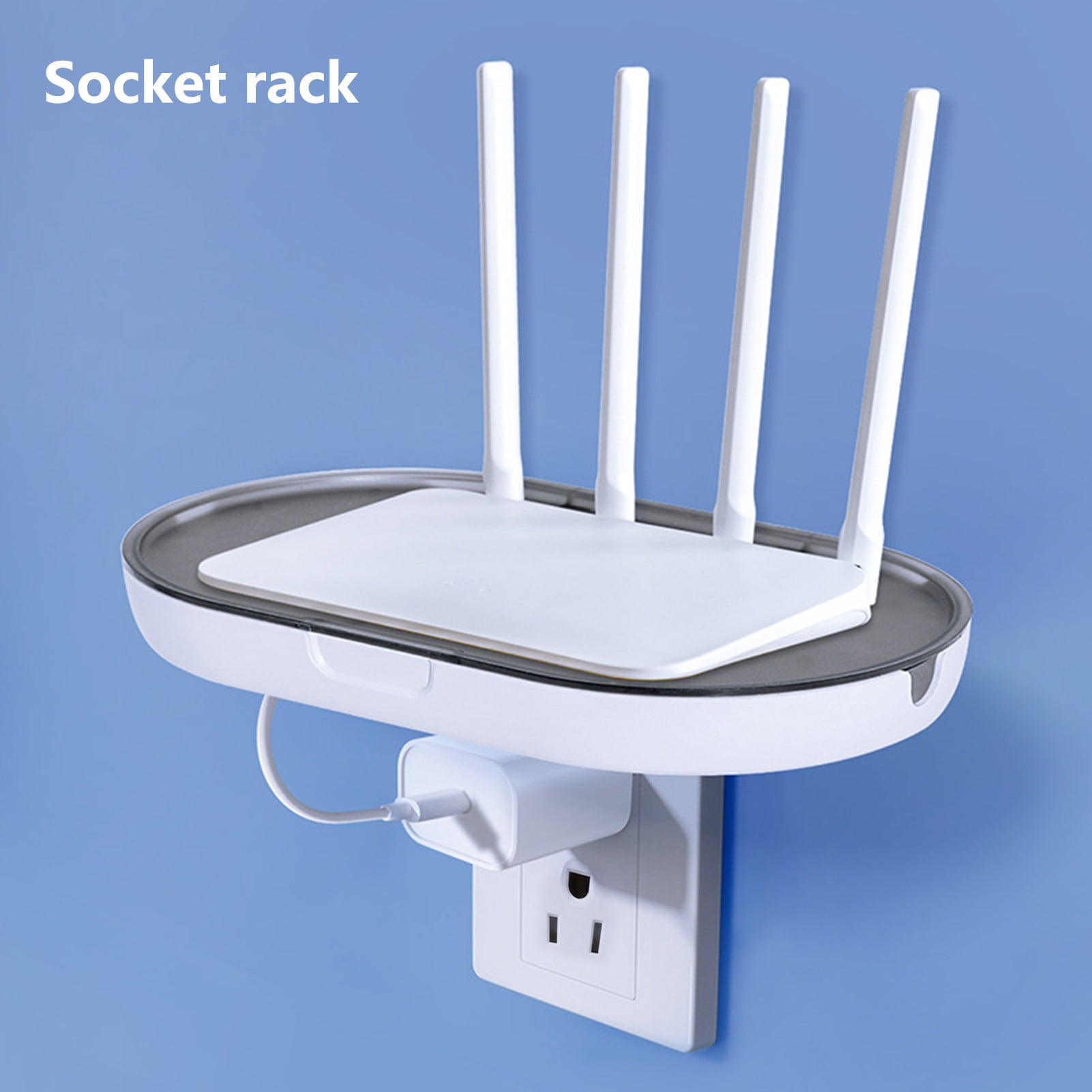 Washranp Wall Outlet Shelf,Punch Free Waterproof Space Saving Wifi ...