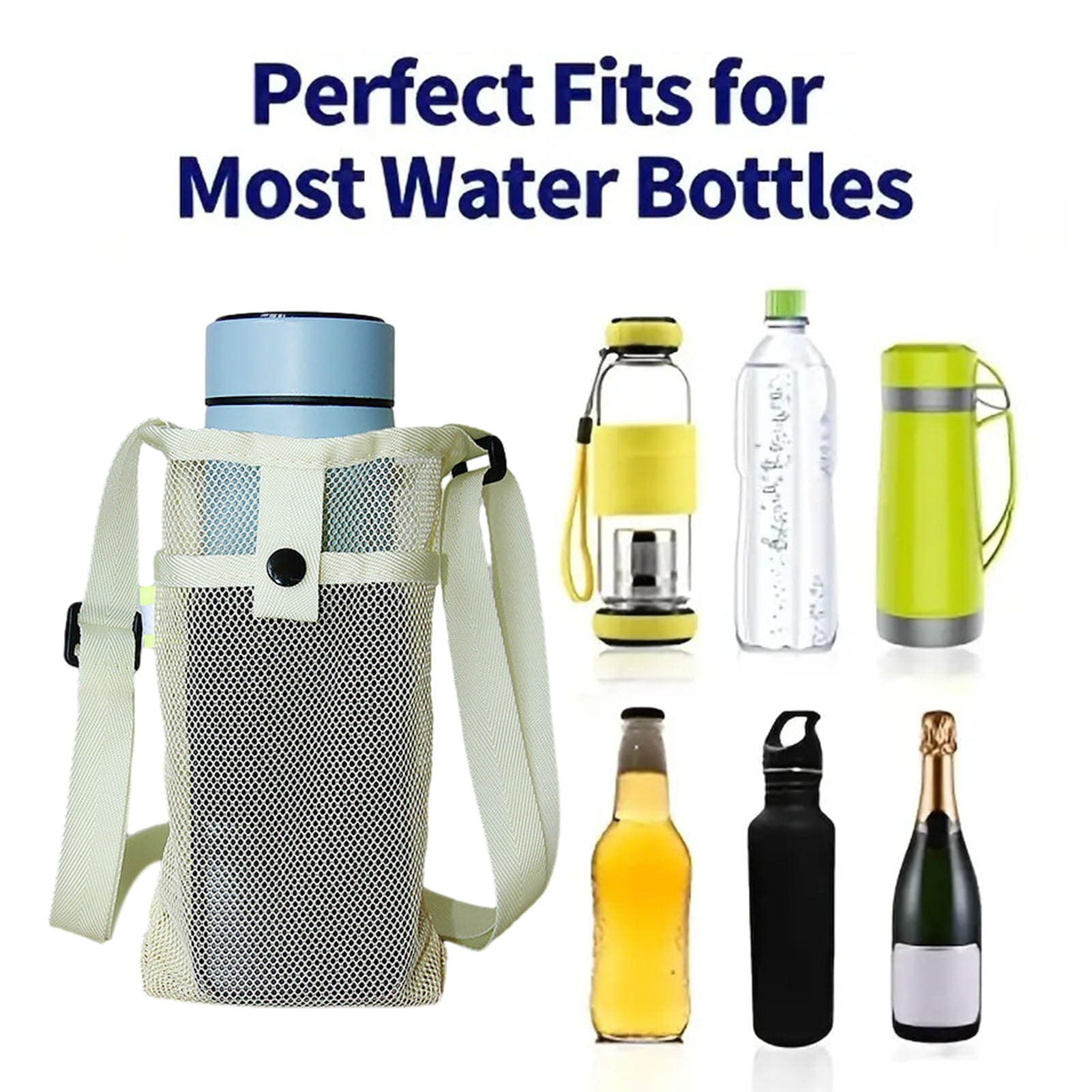 Washranp Water Bottle Mesh Holder with Pocket,Premium Adjustable Strap ...