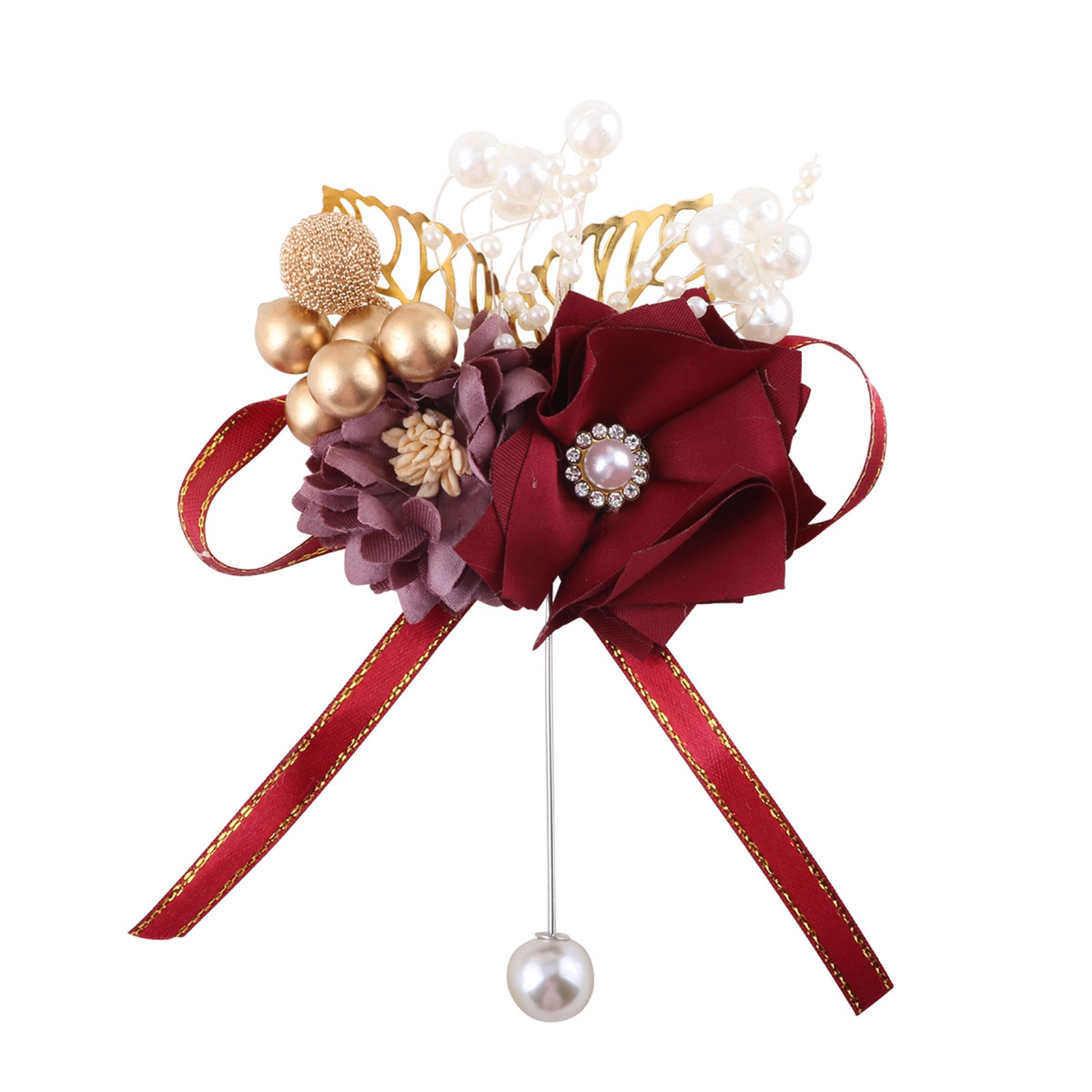 Washranp Wedding Wrist Corsage,Fabric Floral Alternative Wrist for ...