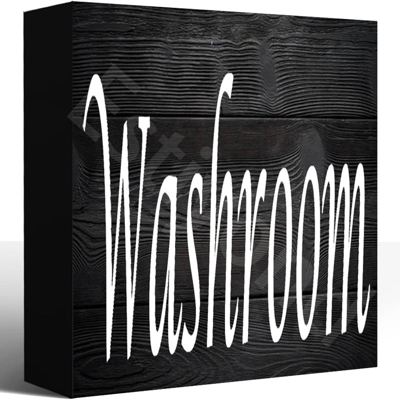 Washroom Wood Sign Restroom Bathroom Bath Wc Water Inspirational Wooden ...
