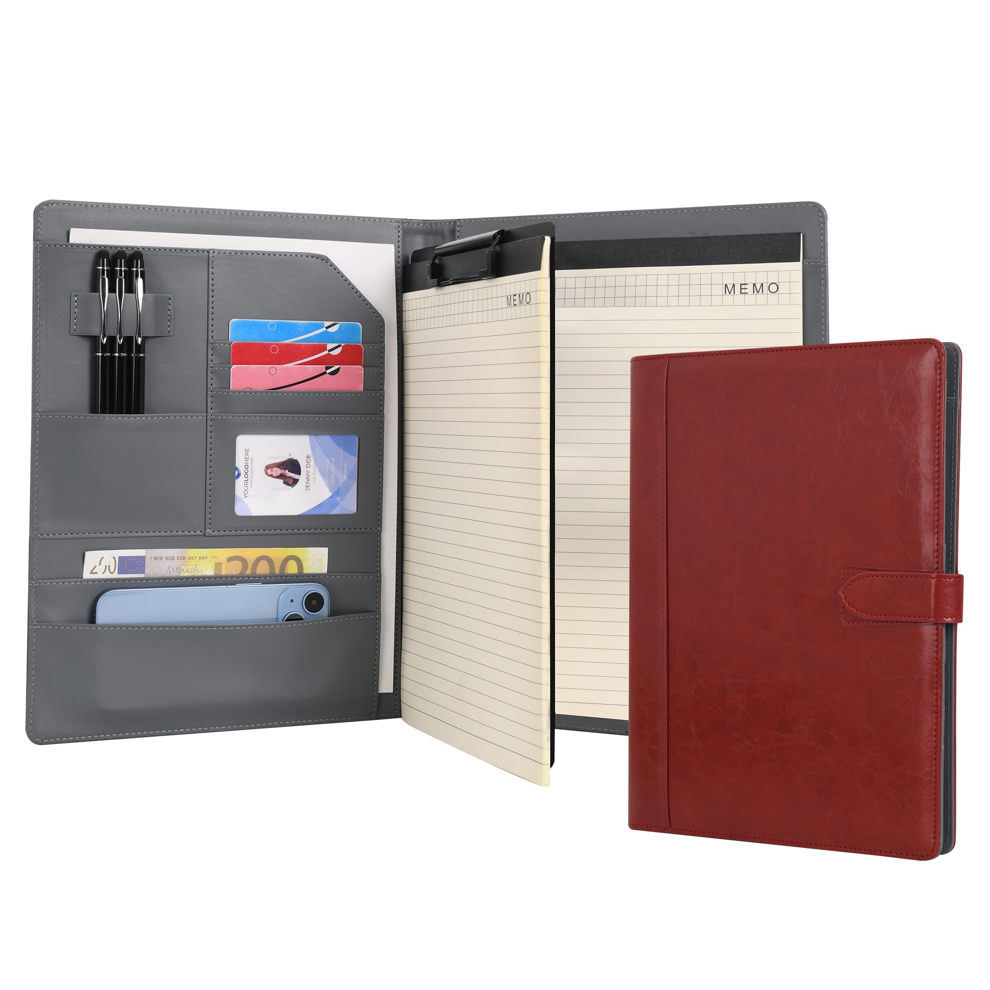 Wason Portadocumentos A4 Cuero PU Archivos Estuche con portapapeles ...