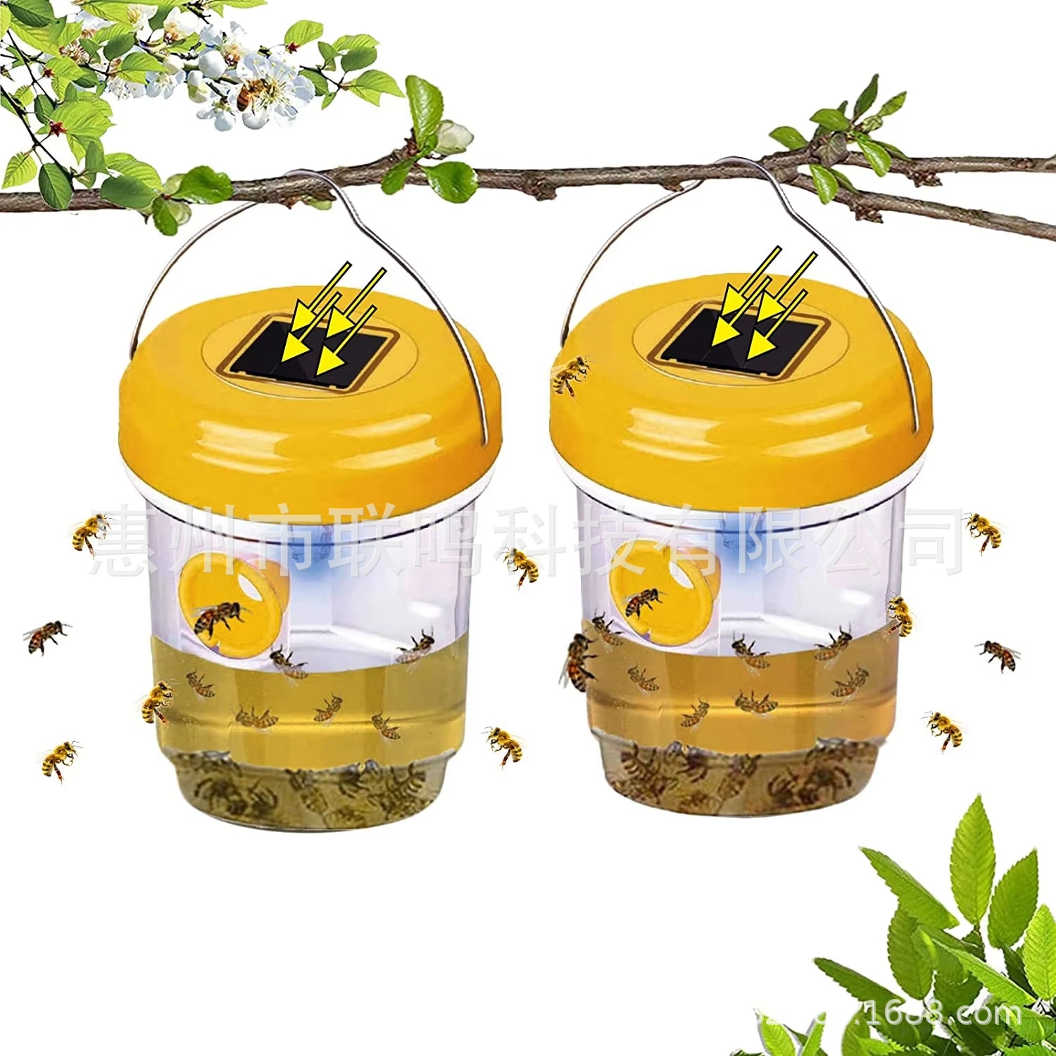 Wasp Trap, Solar Wasp Traps Hanging, Reusable Yellow Jacket Bee Trap ...