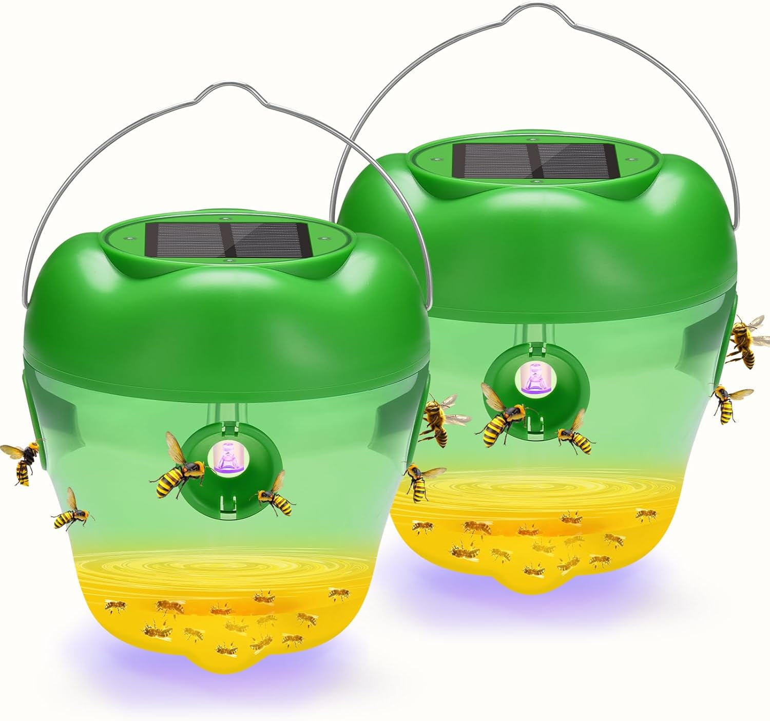 Wasp Trap, Solar Wasp Traps Hanging, Reusable Yellow Jacket Bee Traps ...