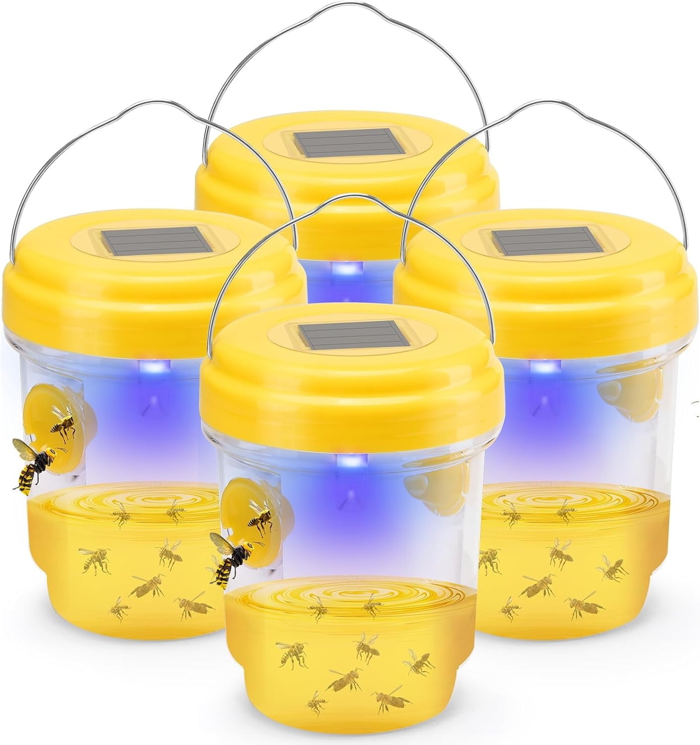 Wasp Trap, Solar Wasp Traps Outdoor Hanging, Wasps Killer Reusable ...